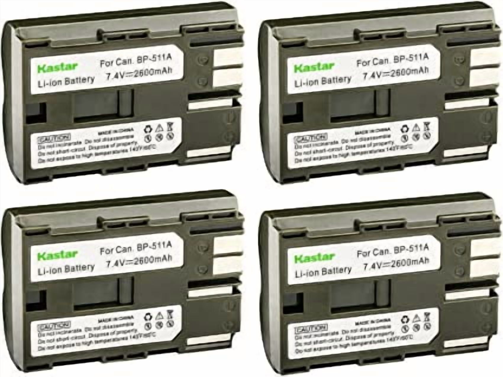 Kastar 4-Pack BP-511 Battery Replacement for Canon DM-MV600 MV600 ...