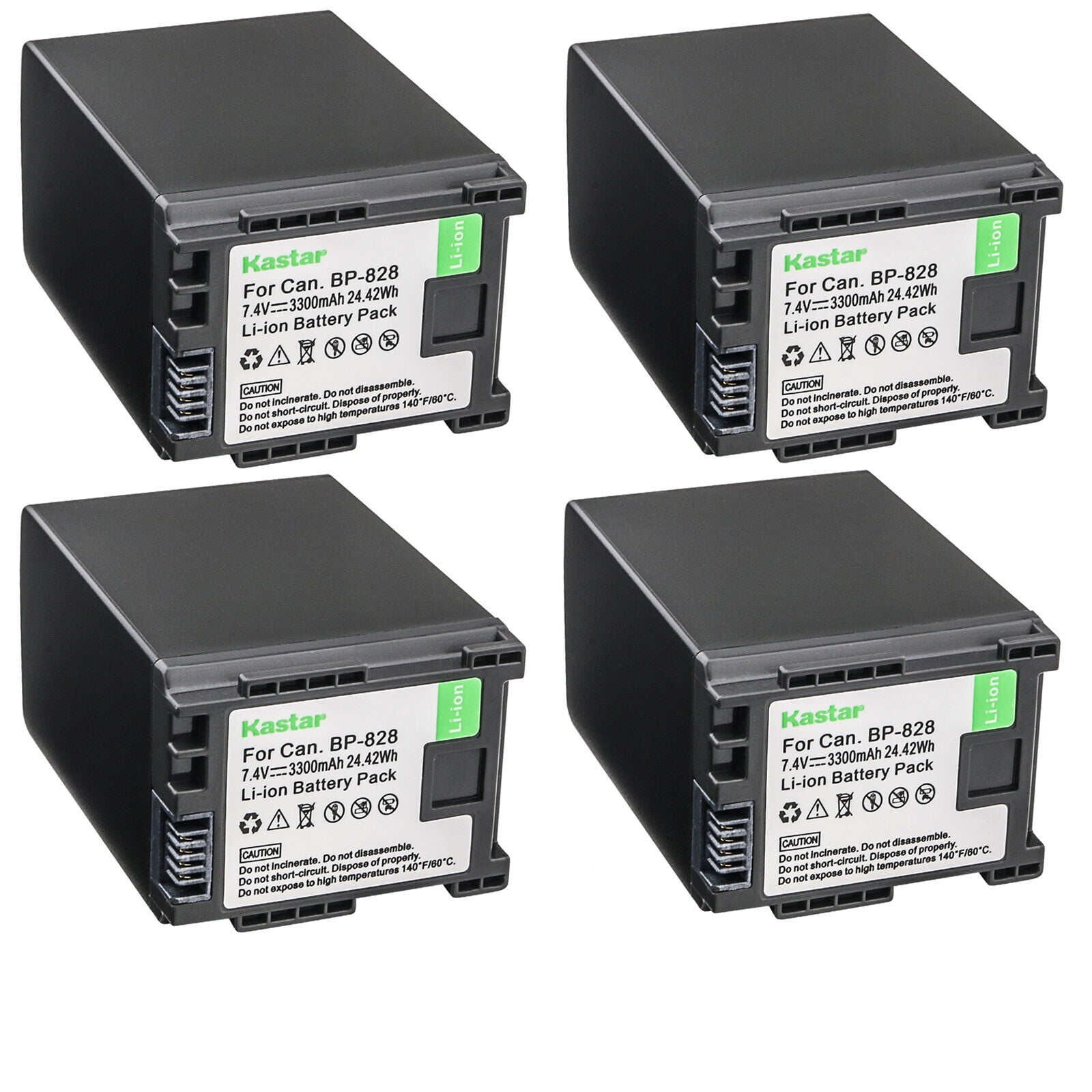 Kastar 4-Pack BP-828 Battery 7.4V 3300mAh Replacement for Canon XA60 ...