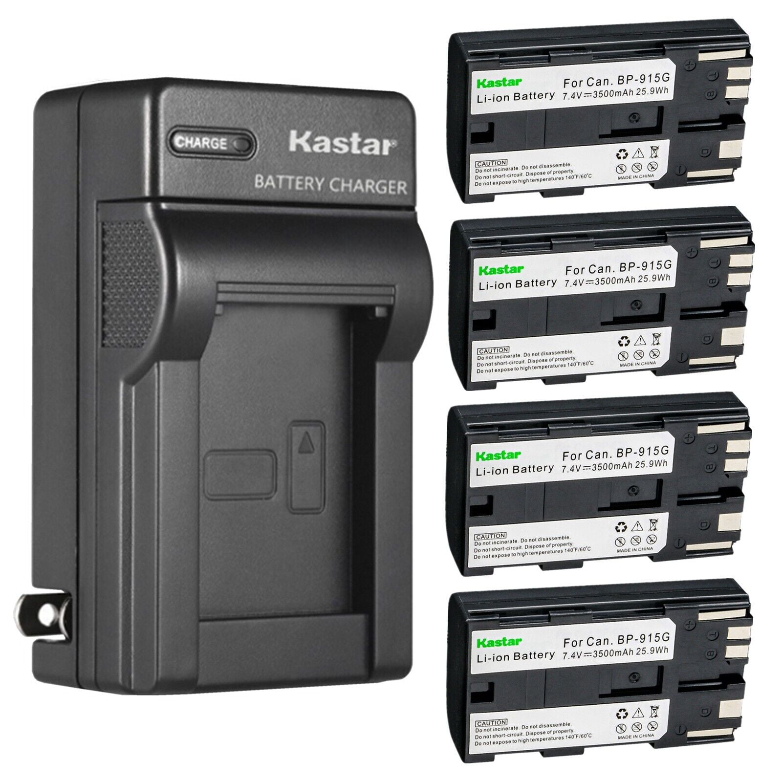 Kastar 4-Pack BP-915G Battery and AC Wall Charger Replacement for Canon ...