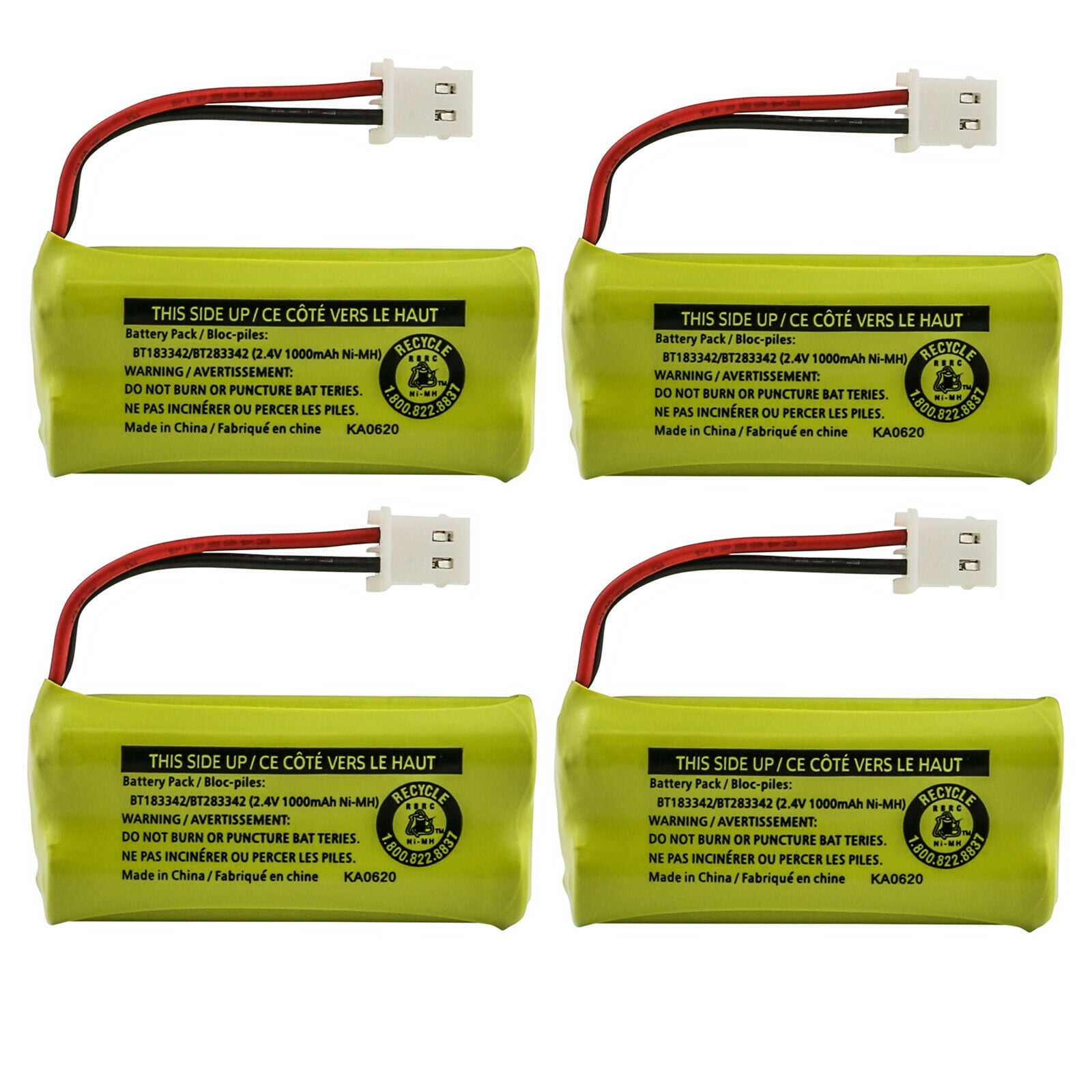 Kastar 4-Pack BT183342 / BT283342 Battery Replacement for AT&T CL80100 ...