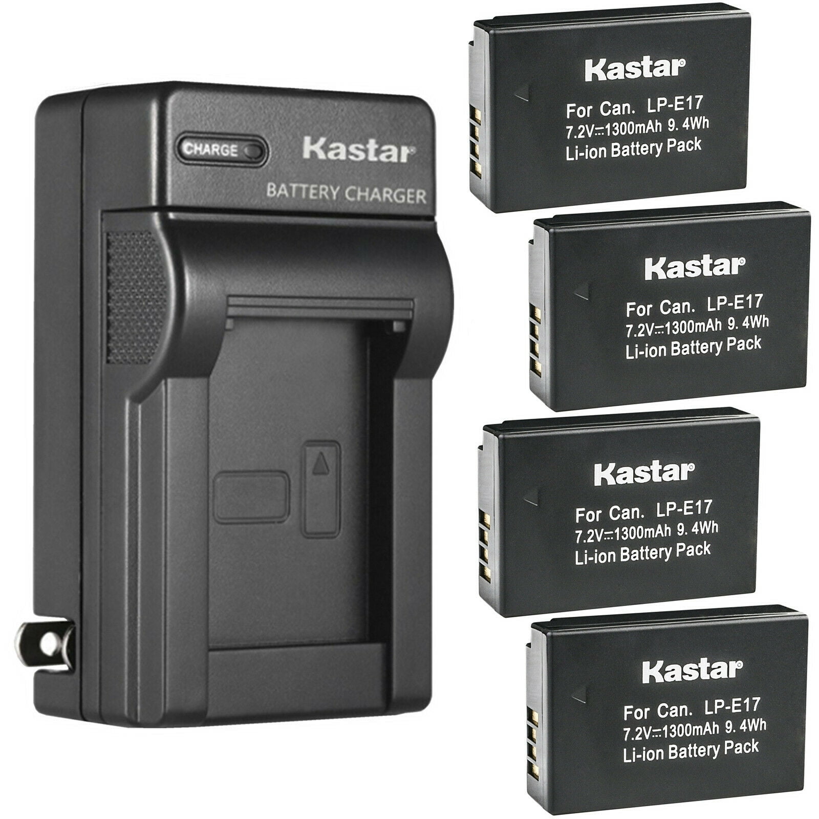 Kastar 4-Pack Battery and AC Wall Charger Replacement for Canon EOS Rebel T8i, EOS M3, EOS M5 ...