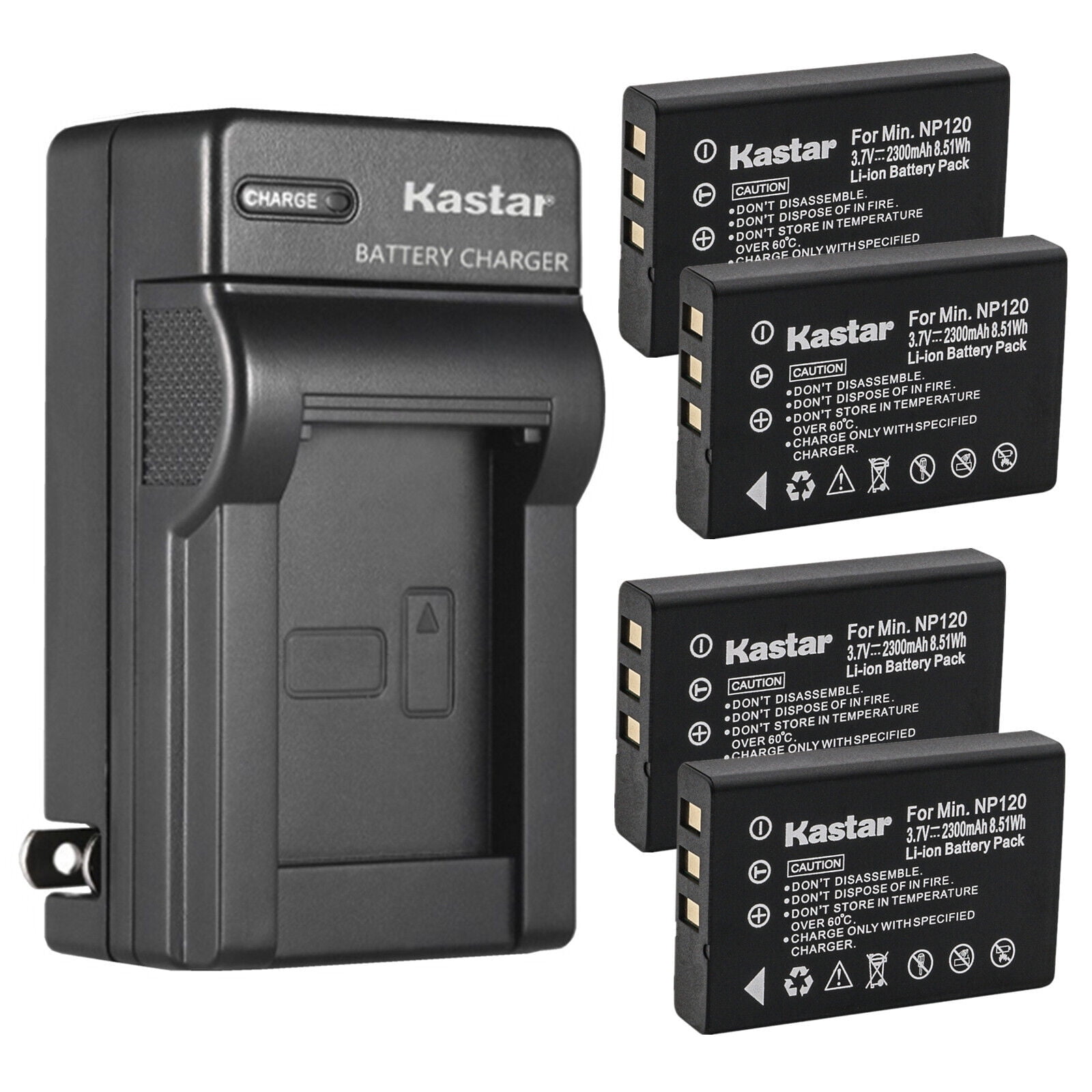 Kastar 4-Pack Battery and AC Wall Charger Replacement for Fujifilm NP ...