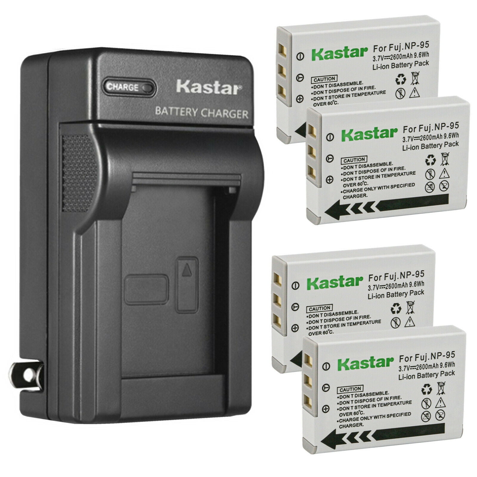 Kastar 4-Pack Battery and AC Wall Charger Replacement for Fujifilm NP ...