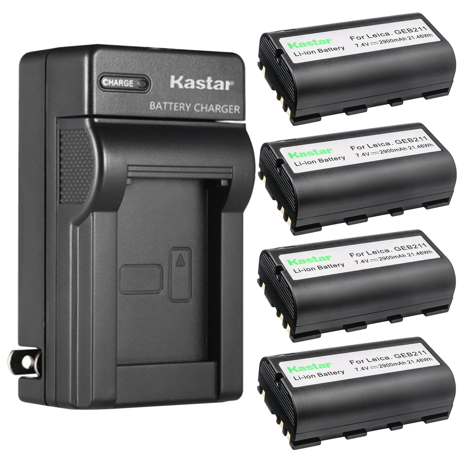 Kastar 4-Pack Battery and AC Wall Charger Replacement for Leica 724117 ...