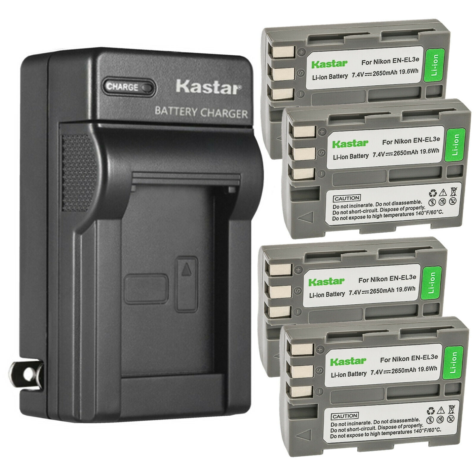 Kastar 4-Pack Battery and AC Wall Charger Replacement for Nikon D100 ...
