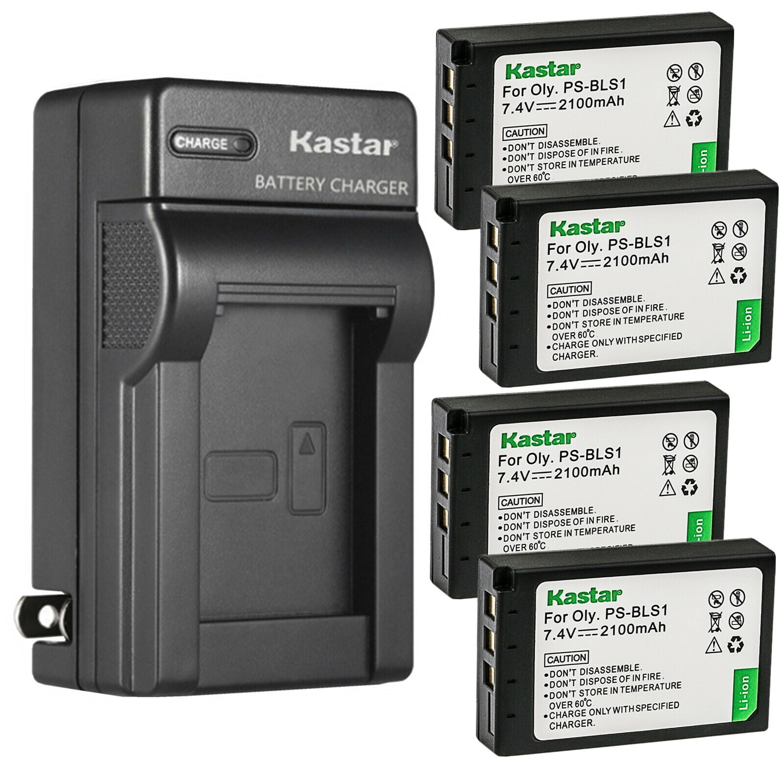 Kastar 4-Pack Battery and AC Wall Charger Replacement for Olympus BLS-1 ...