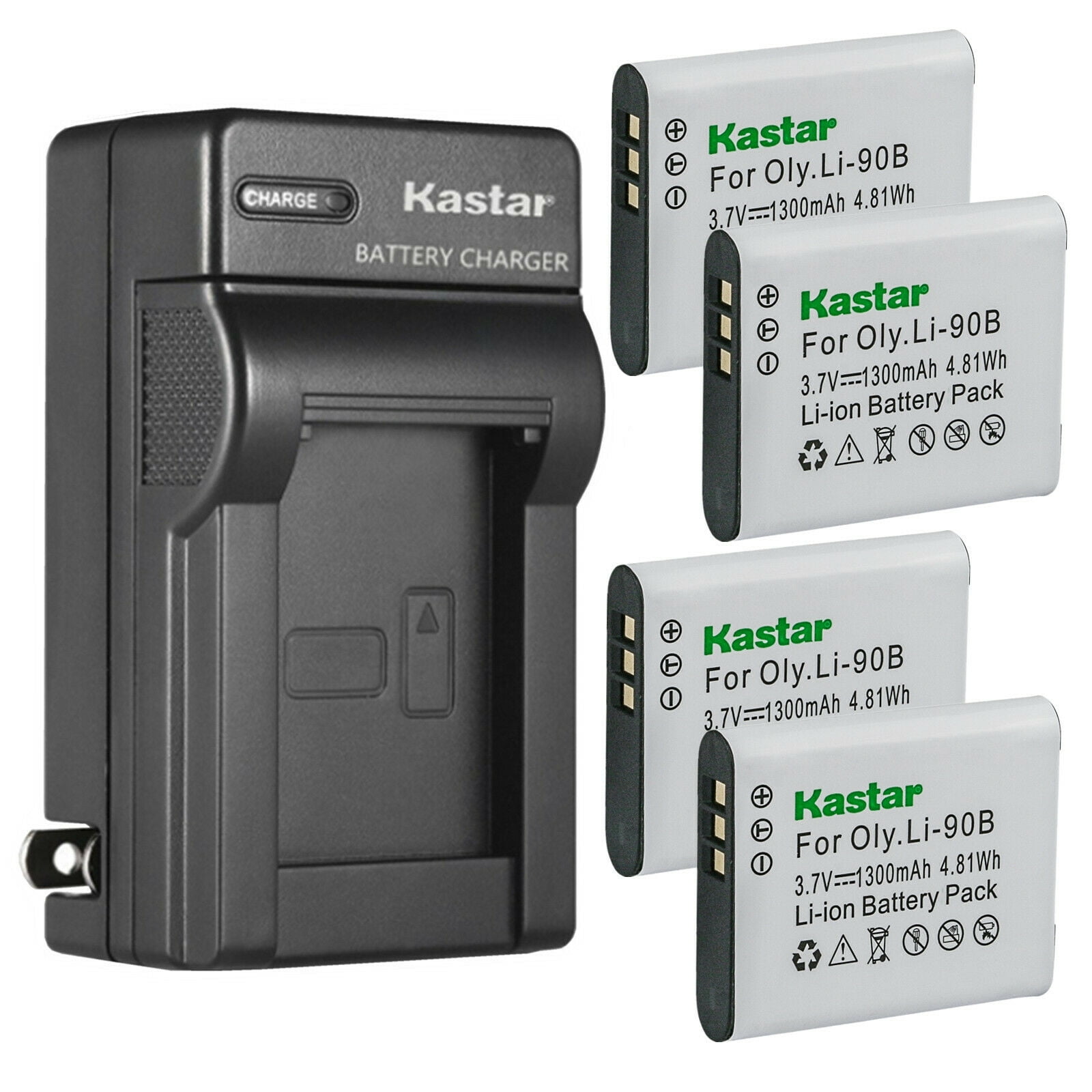 Kastar 4-Pack Battery and AC Wall Charger Replacement for Olympus Li ...