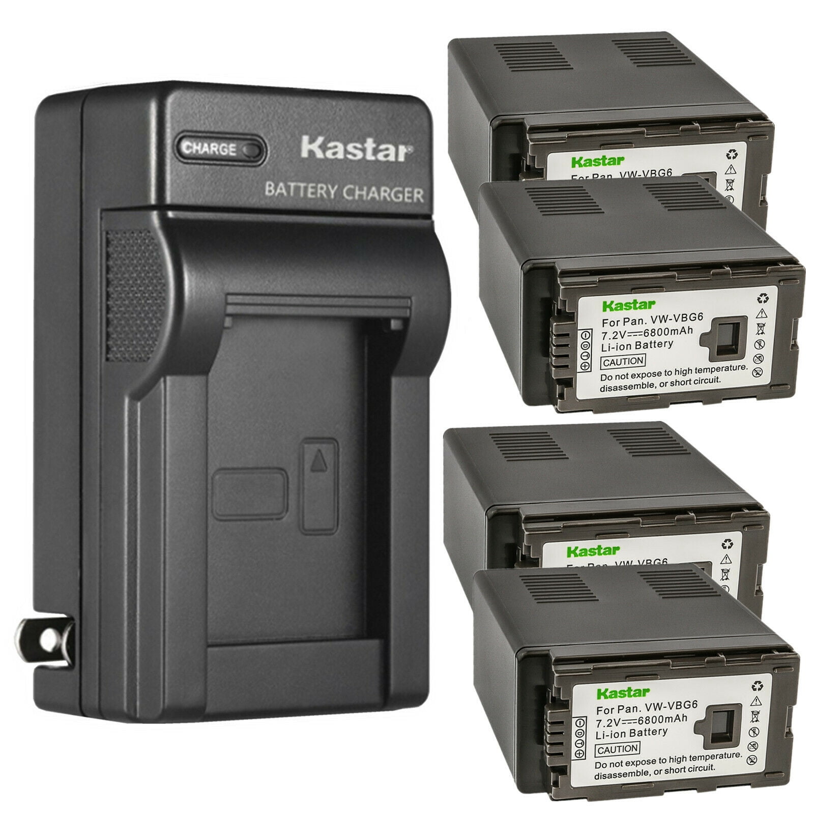 Kastar 4-Pack Battery and AC Wall Charger Replacement for Panasonic AG ...