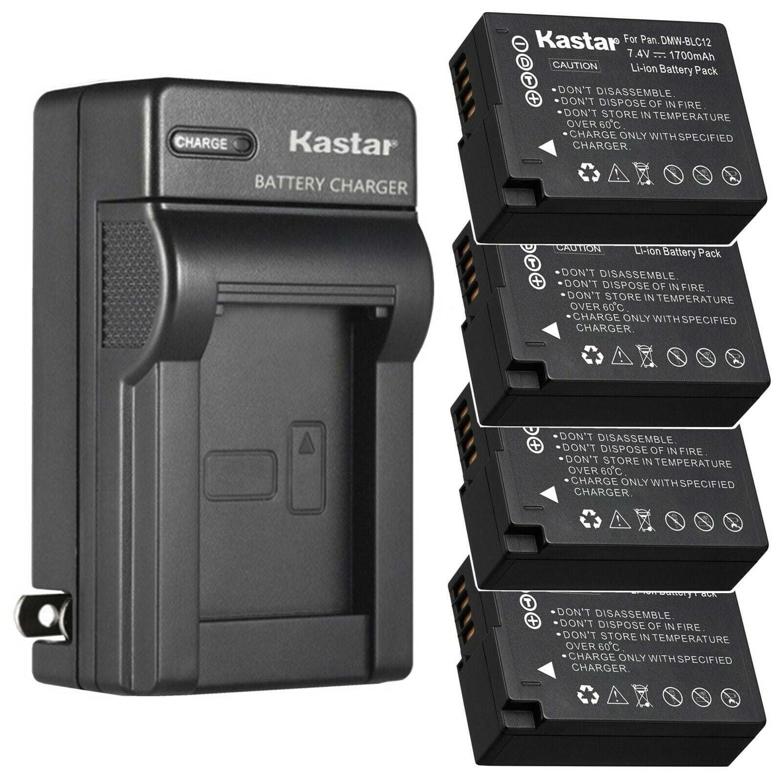 Kastar 4-Pack Battery and AC Wall Charger Replacement for Panasonic ...