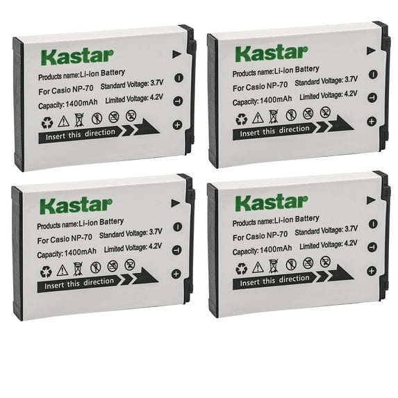 Kastar 4-Pack Battery CNP-70 Replacement for Casio NP-70 NP70, CNP-70 ...