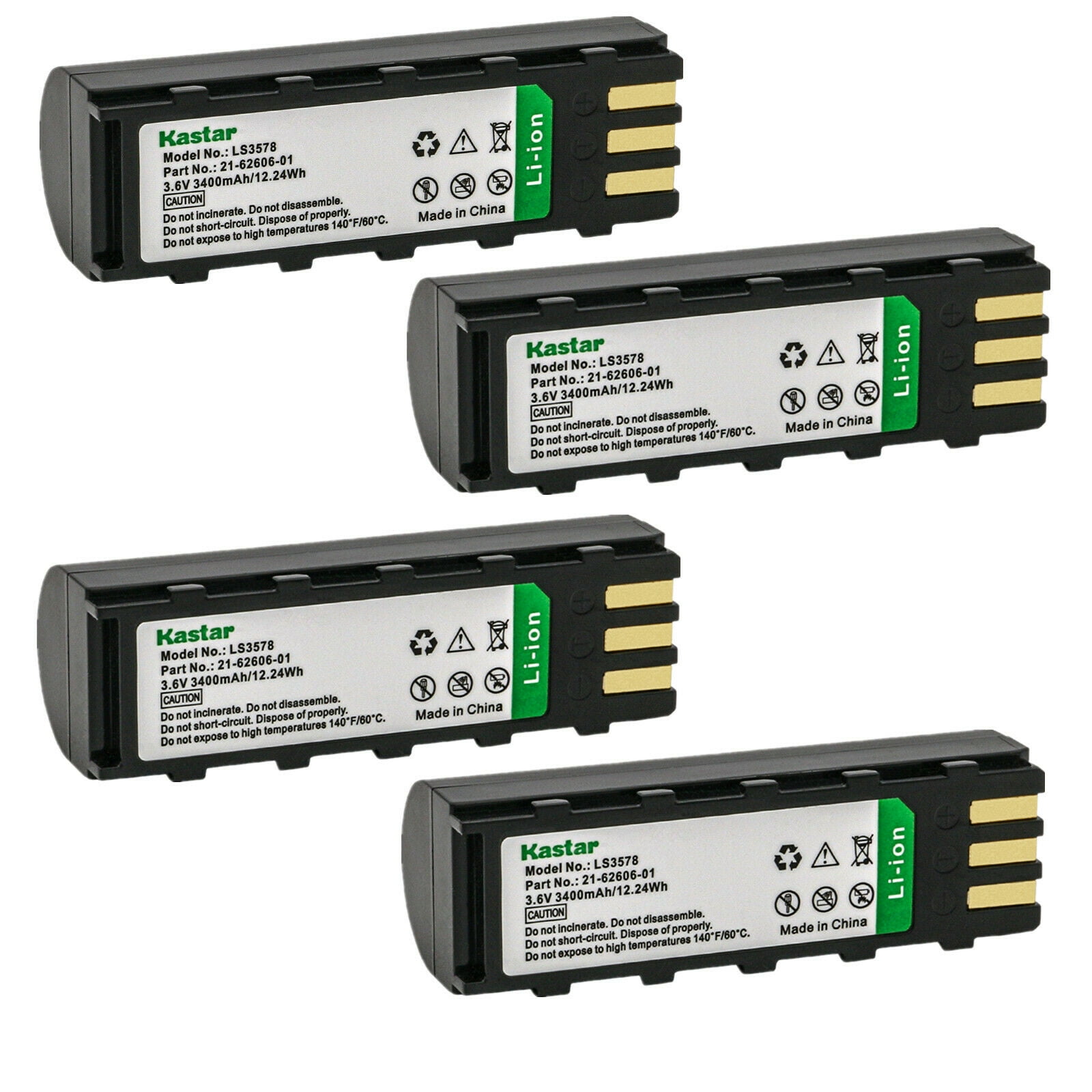 Kastar 4-Pack Battery Replacement for Motorola 21-62606-01 Symbol 21-62606-01 BTRY-LS34IAB00-00 ...