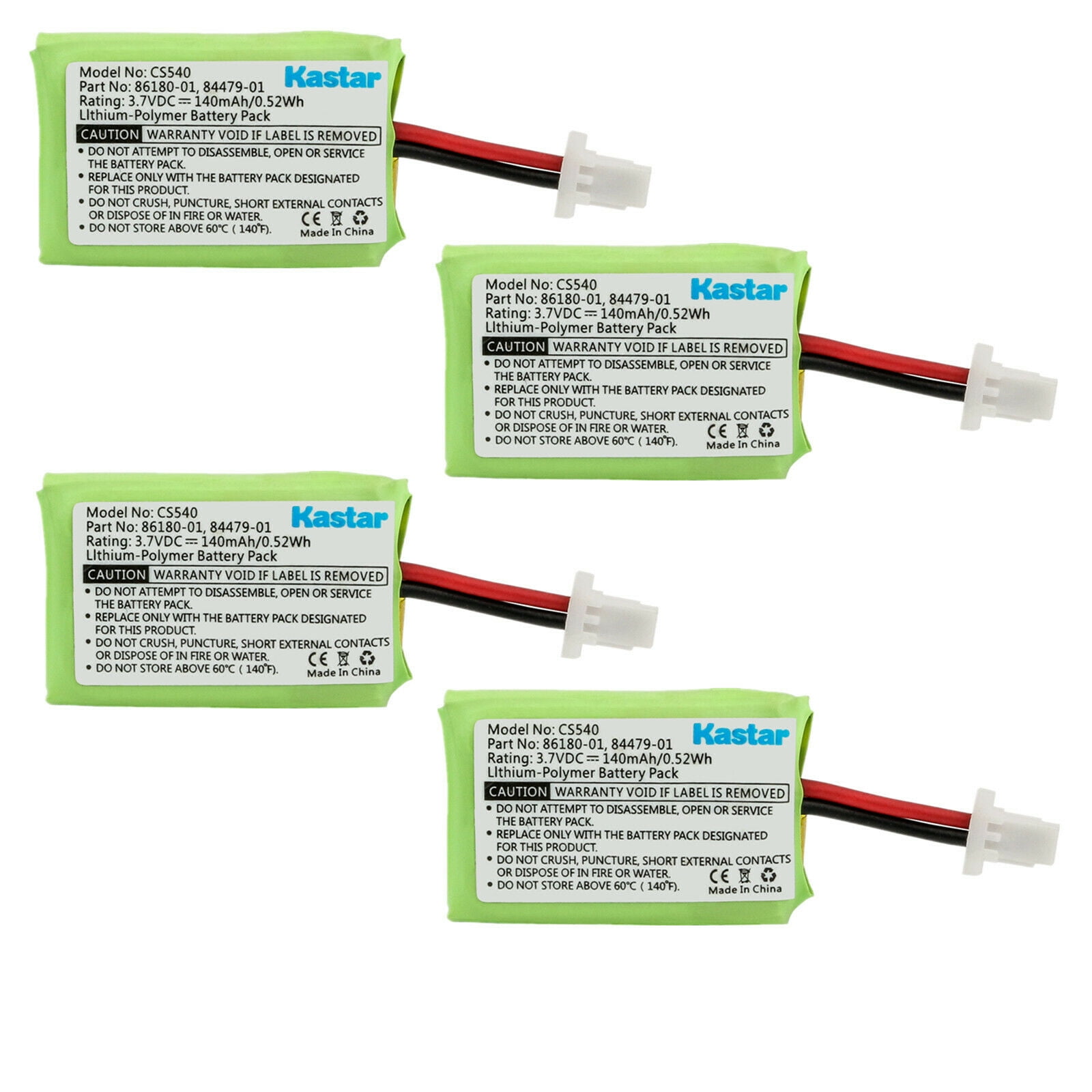 Kastar 4-Pack Replacement Battery for Plantronics CS540/CS540A Wireless ...
