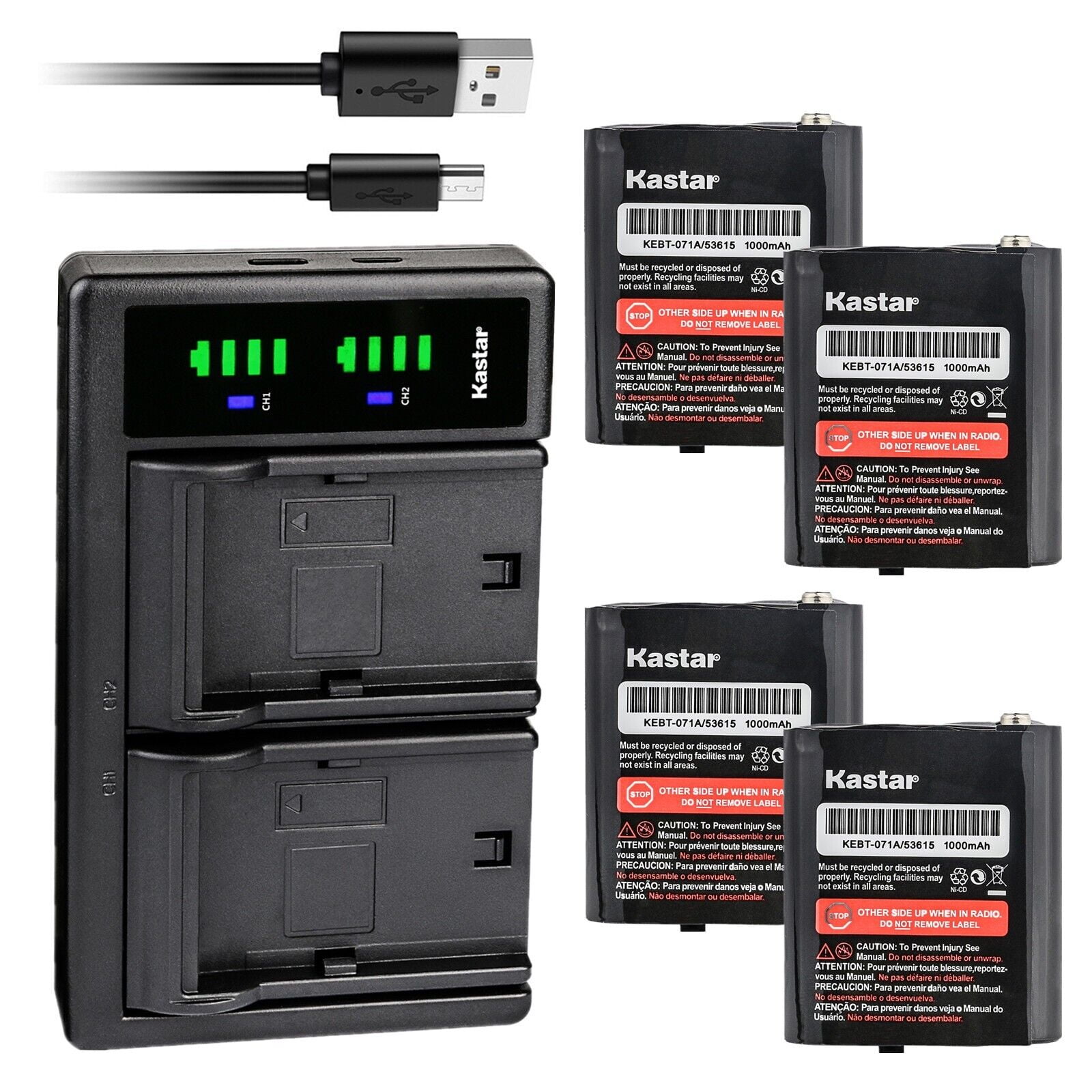 Kastar 4-Pack Battery and Smart Dual Charger Replacement for Motorola ...