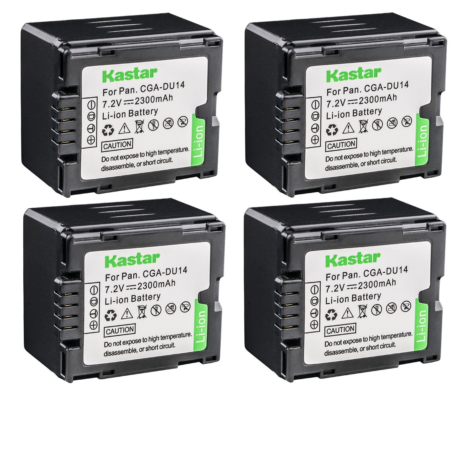 Kastar 4-Pack CGA-DU14 Battery Replacement for Panasonic VDR-M70, VDR ...