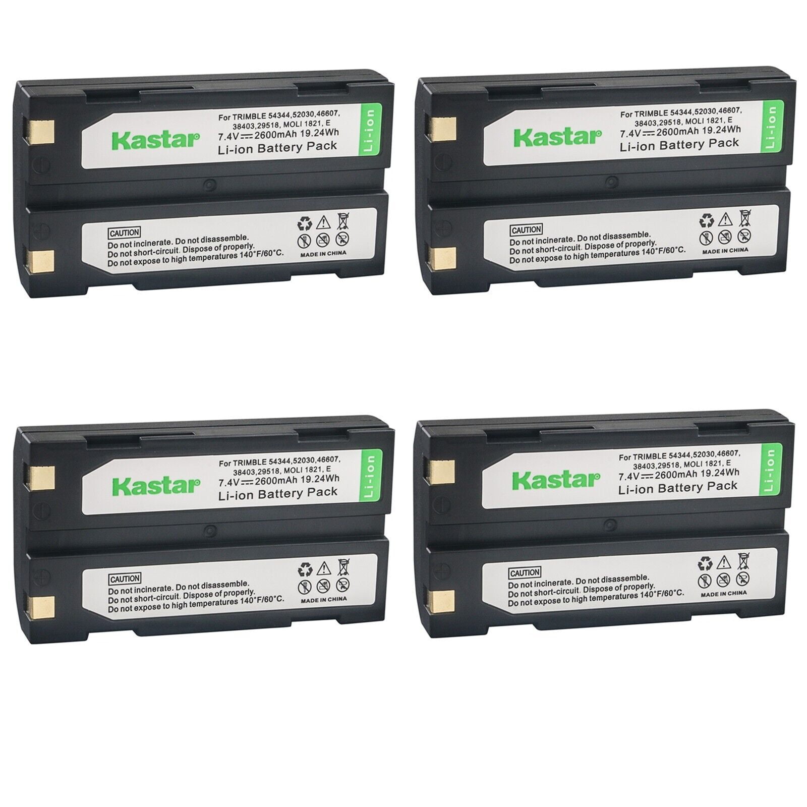 Kastar 4-Pack D-Li1 Battery Replacement for Spectra Precision 92670-10, Spectra Precision SP60 ...
