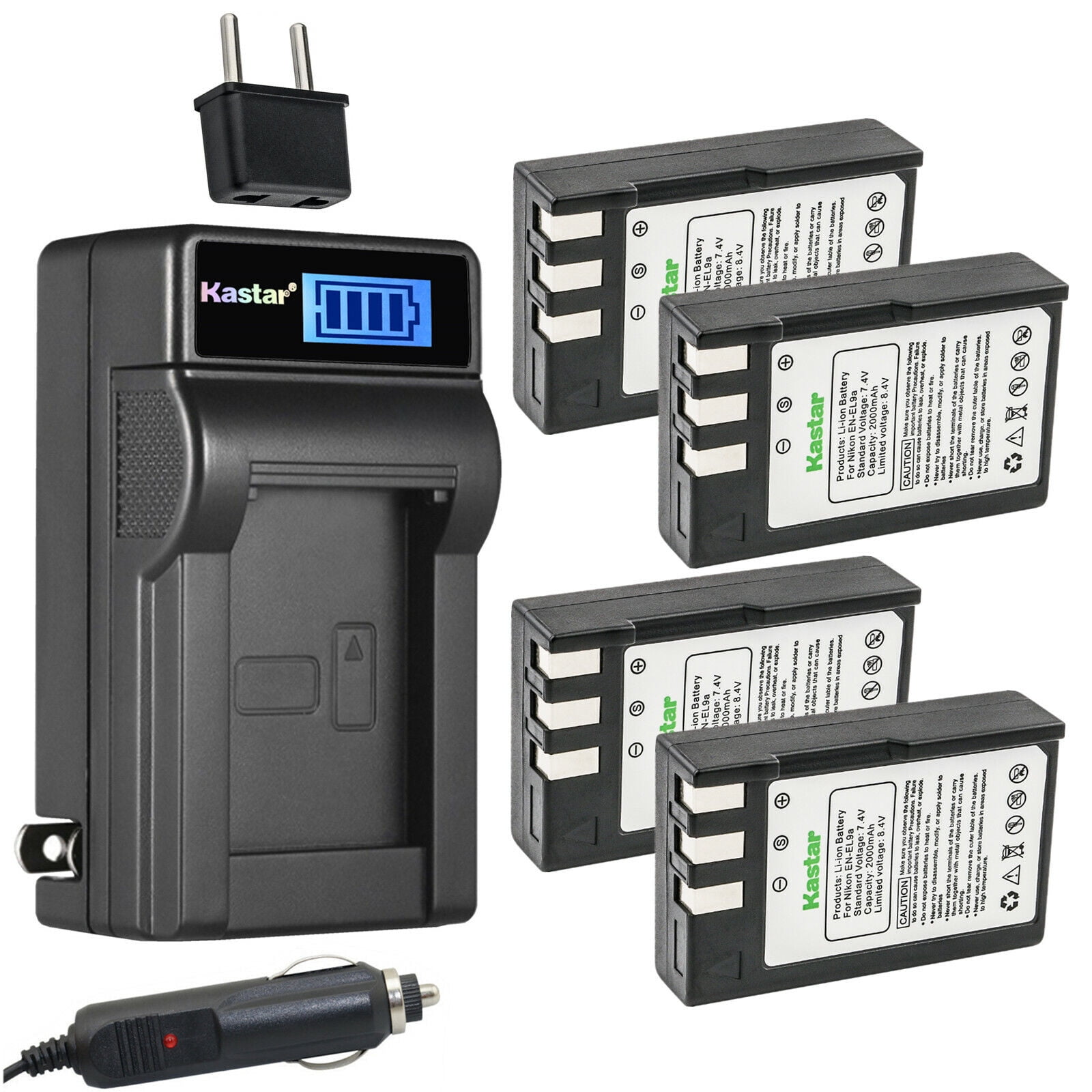 Kastar 4-Pack EN-EL9 Battery and LCD AC Charger Compatible with Nikon ...