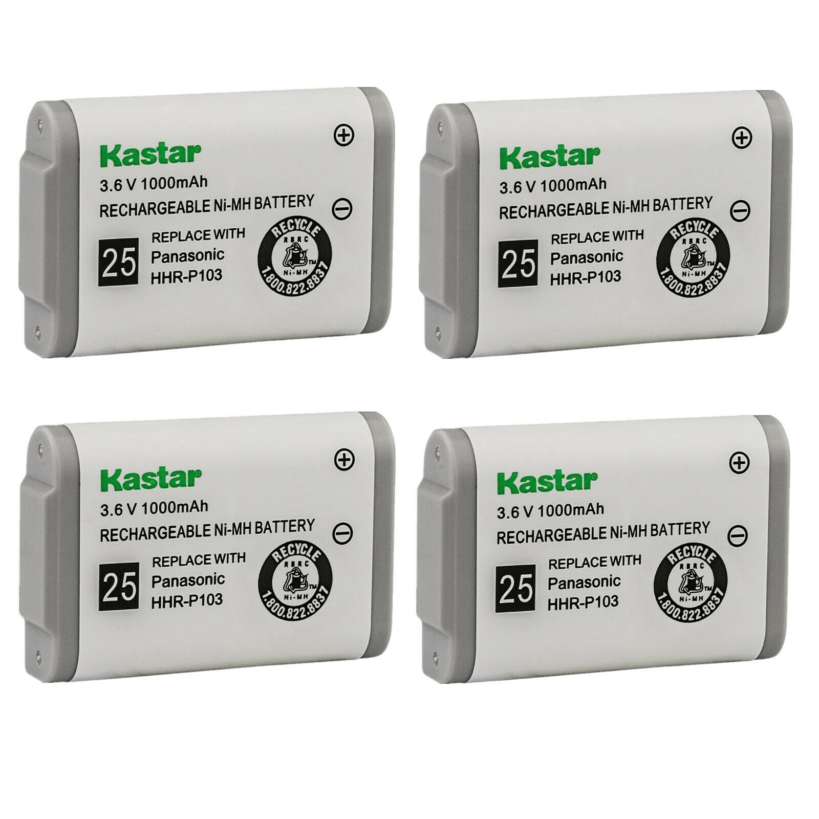 Kastar 4-Pack HHR-P103 Battery Replacement for Radio Shack EP5962 ...