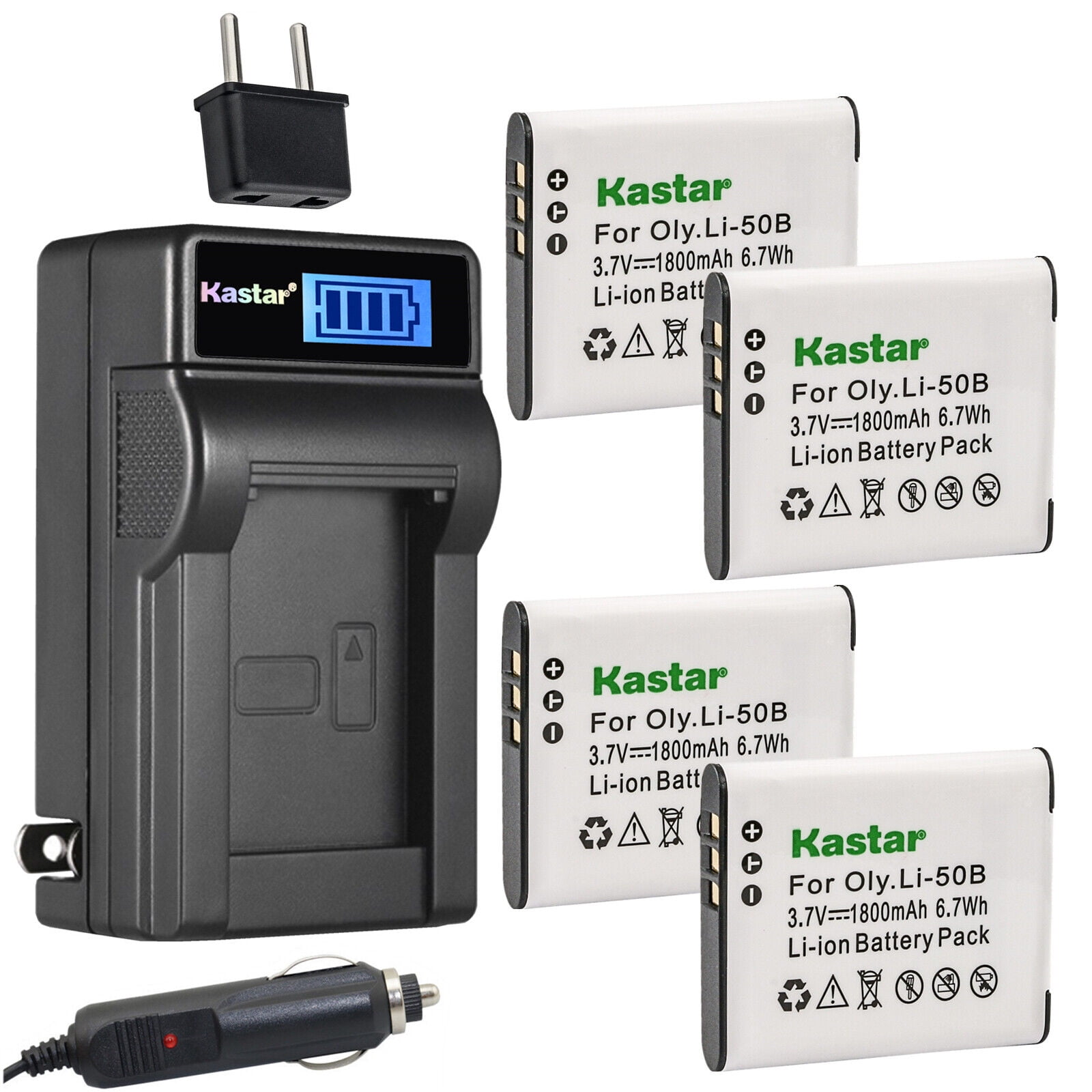 Kastar 4-Pack LB-050 LB-052 Battery and LCD AC Charger Compatible with ...