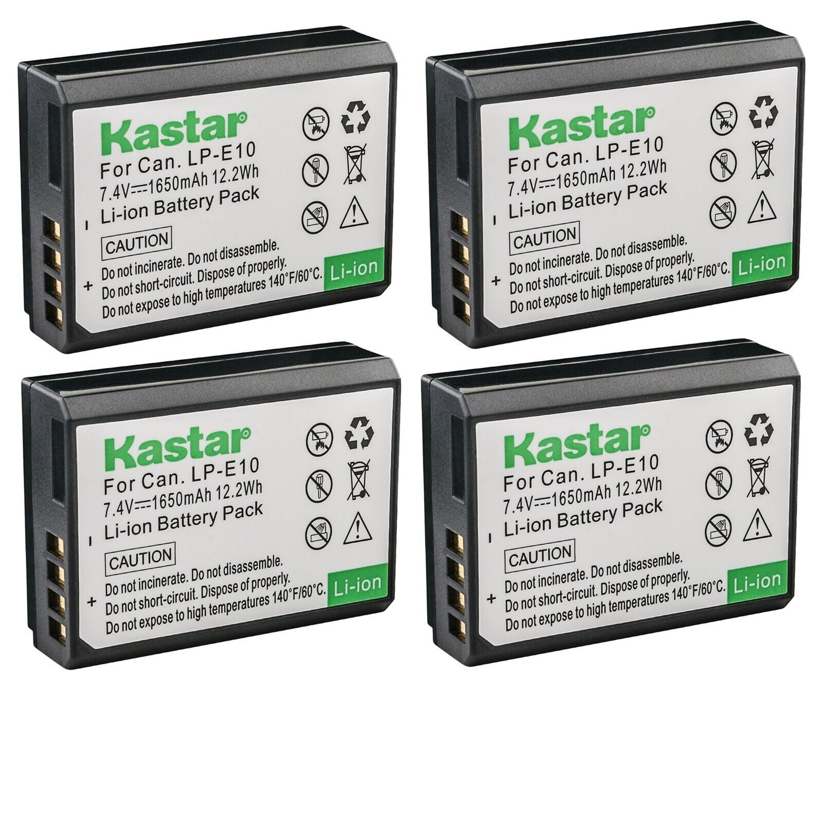 Kastar 4-Pack LP-E10 Battery 7.4V 1650mAh Replacement for Canon EOS ...