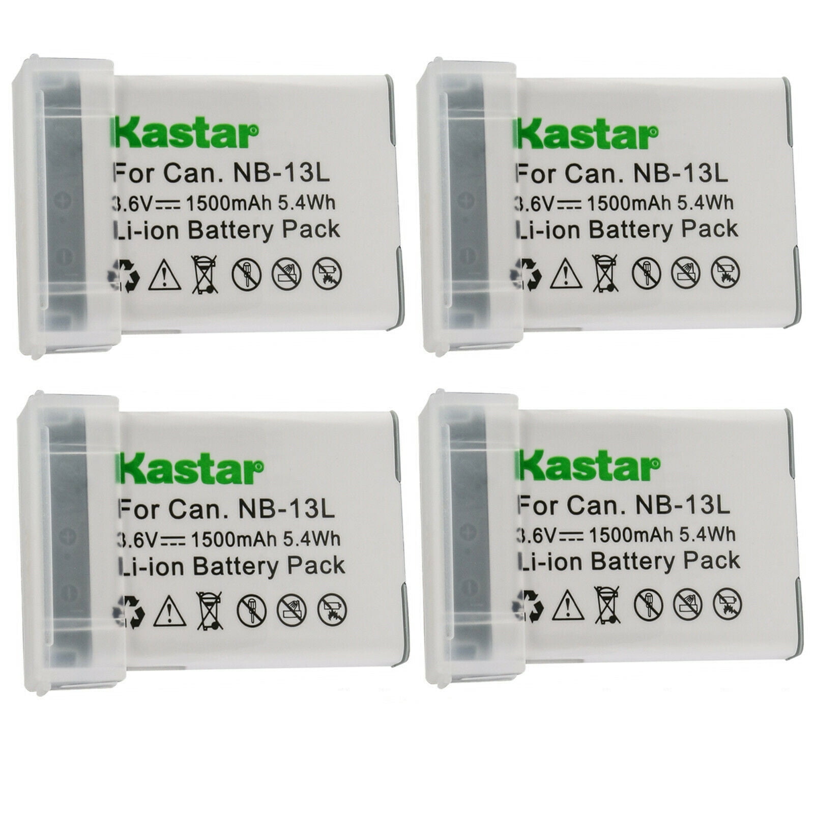 Kastar 4-Pack NB-13L Battery 3.6V 1500mAh Replacement for Canon ...