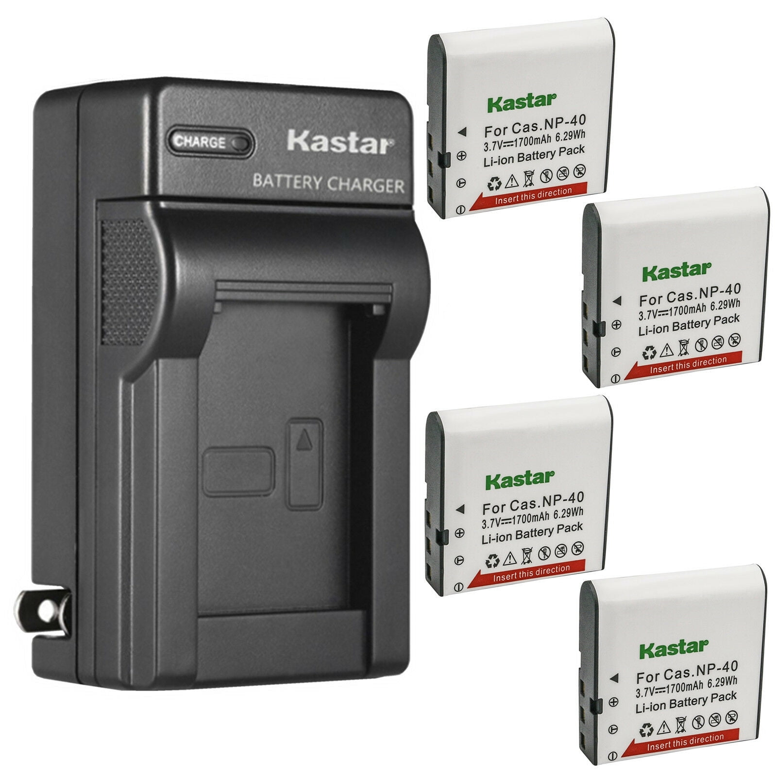 Kastar 4-Pack NP-40 Battery and AC Wall Charger Replacement for Minolta ...