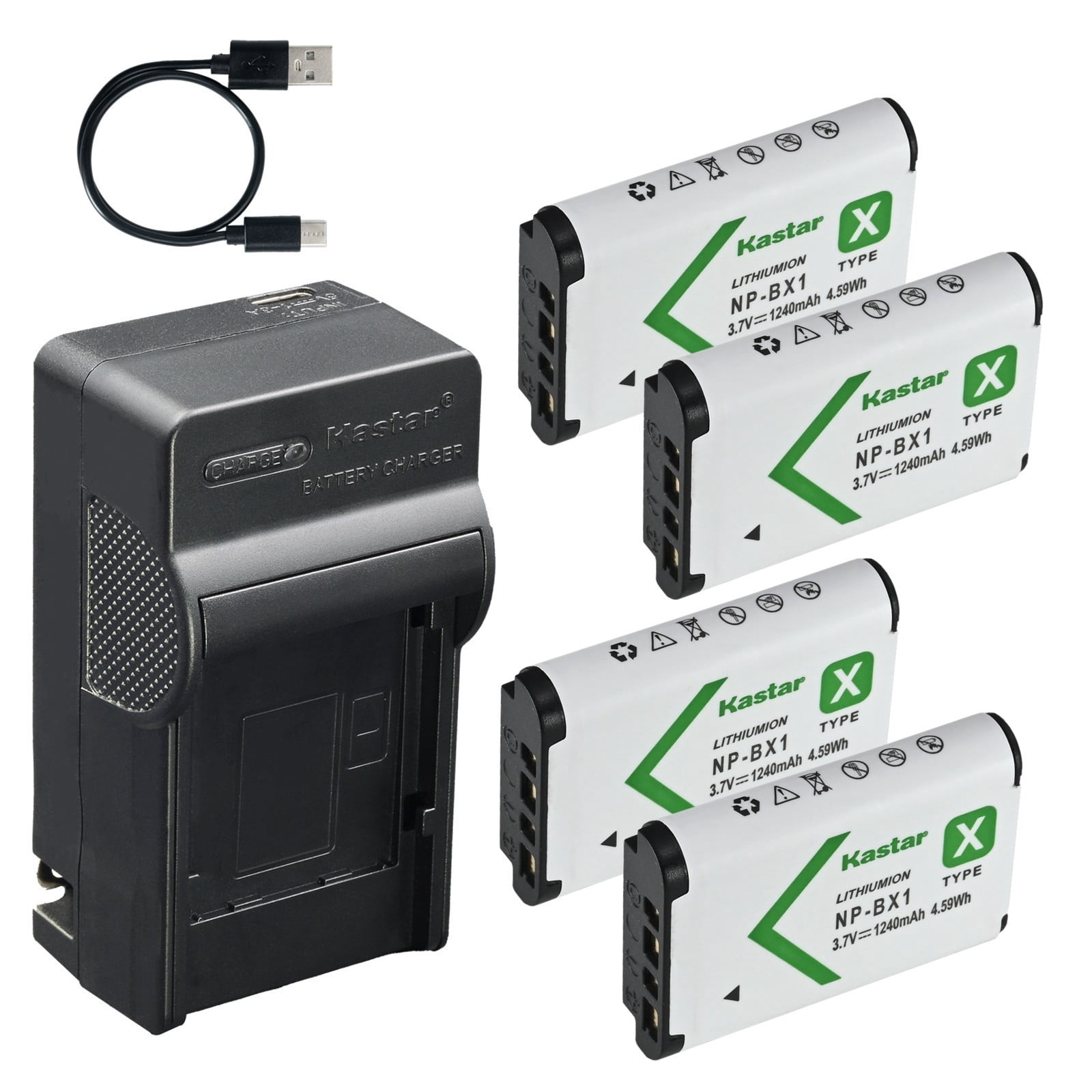 Kastar 4-Pack NP-BX1 Battery and AC & USB-C Charger, Compatible with ...