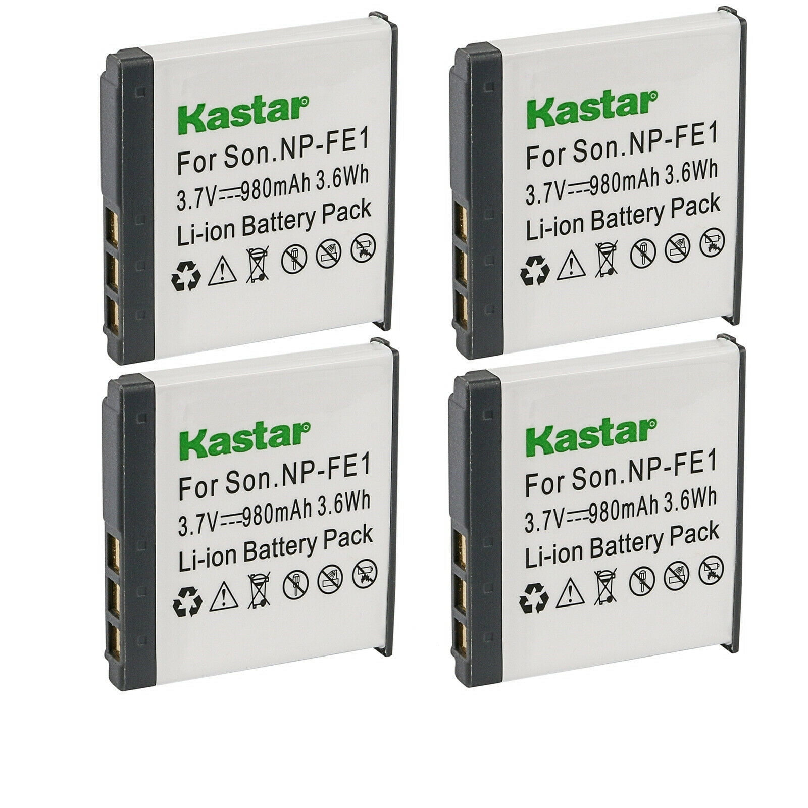 Kastar 4-Pack NP-FE1 Battery 3.7V 980mAh Replacement for Sony NP-FE1 ...