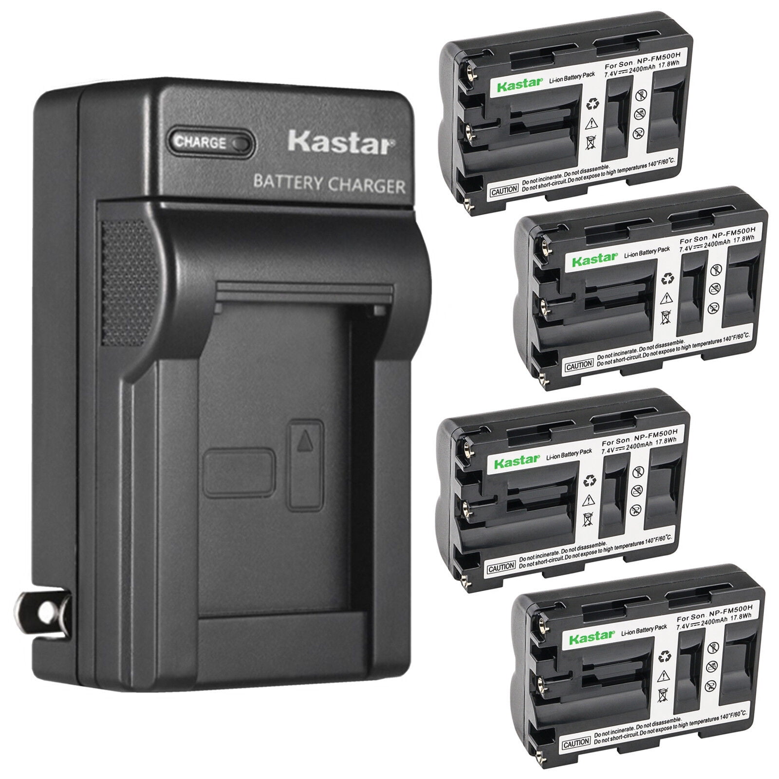 Kastar 4-Pack NP-FM500HN Battery and AC Wall Charger Replacement for Sony Alpha A850, DSLR-A850B ...