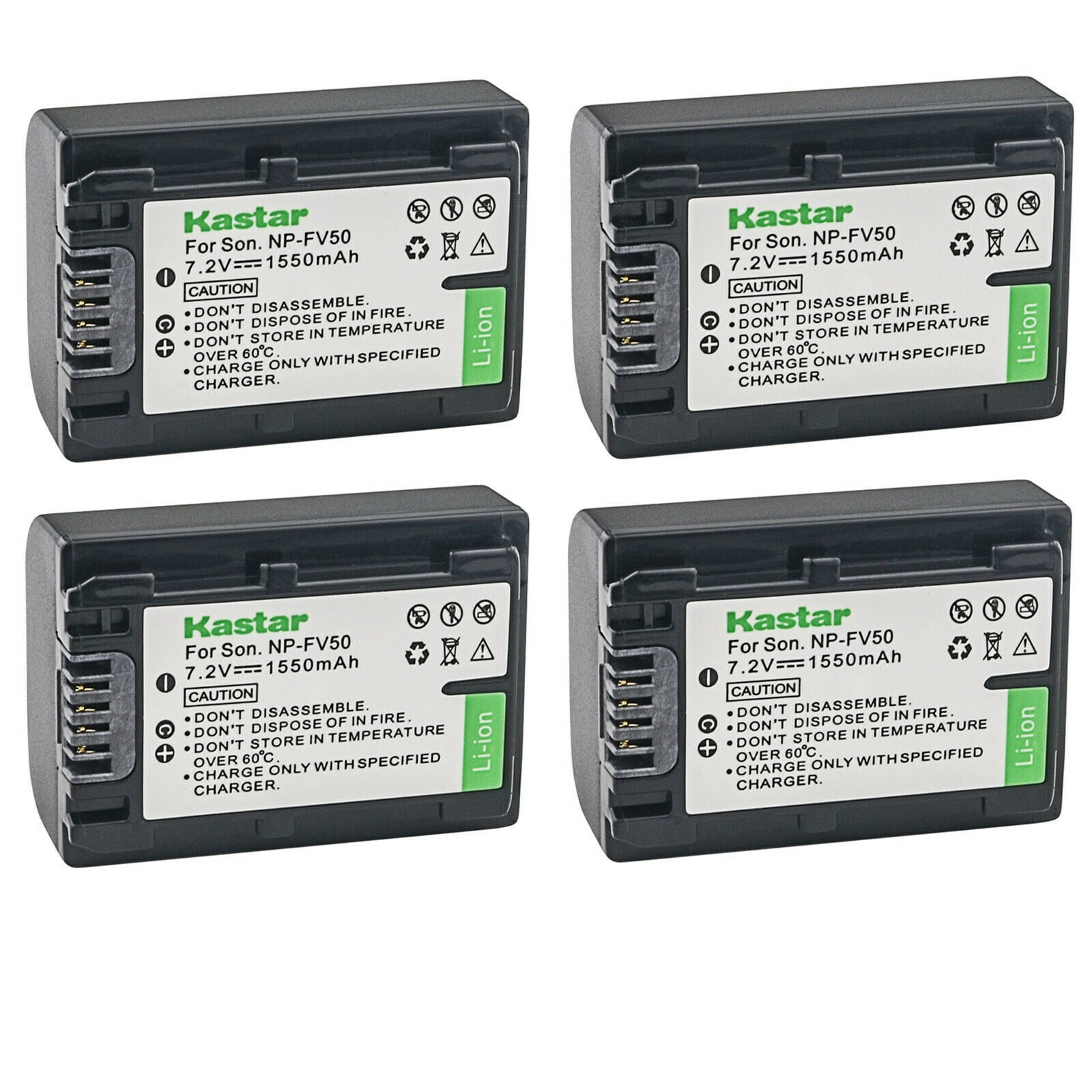 Kastar 4-Pack NP-FV50 Battery Replacement for Sony FDR-AX43, FDR-AX53 ...