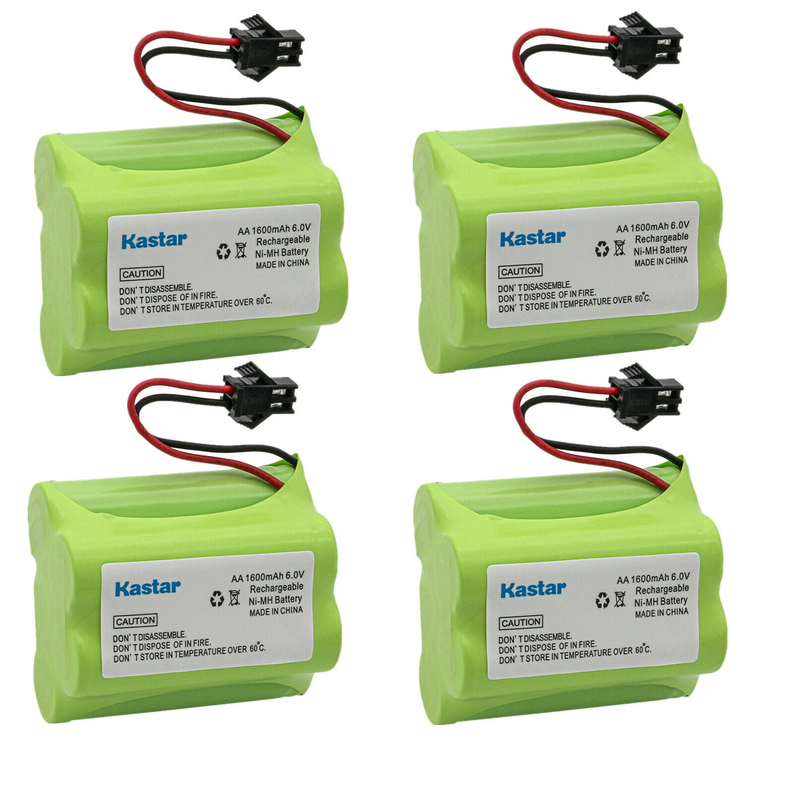 Kastar 4-Pack Ni-MH Battery 6V 1600mAh Replacement for Harbor Freight ...