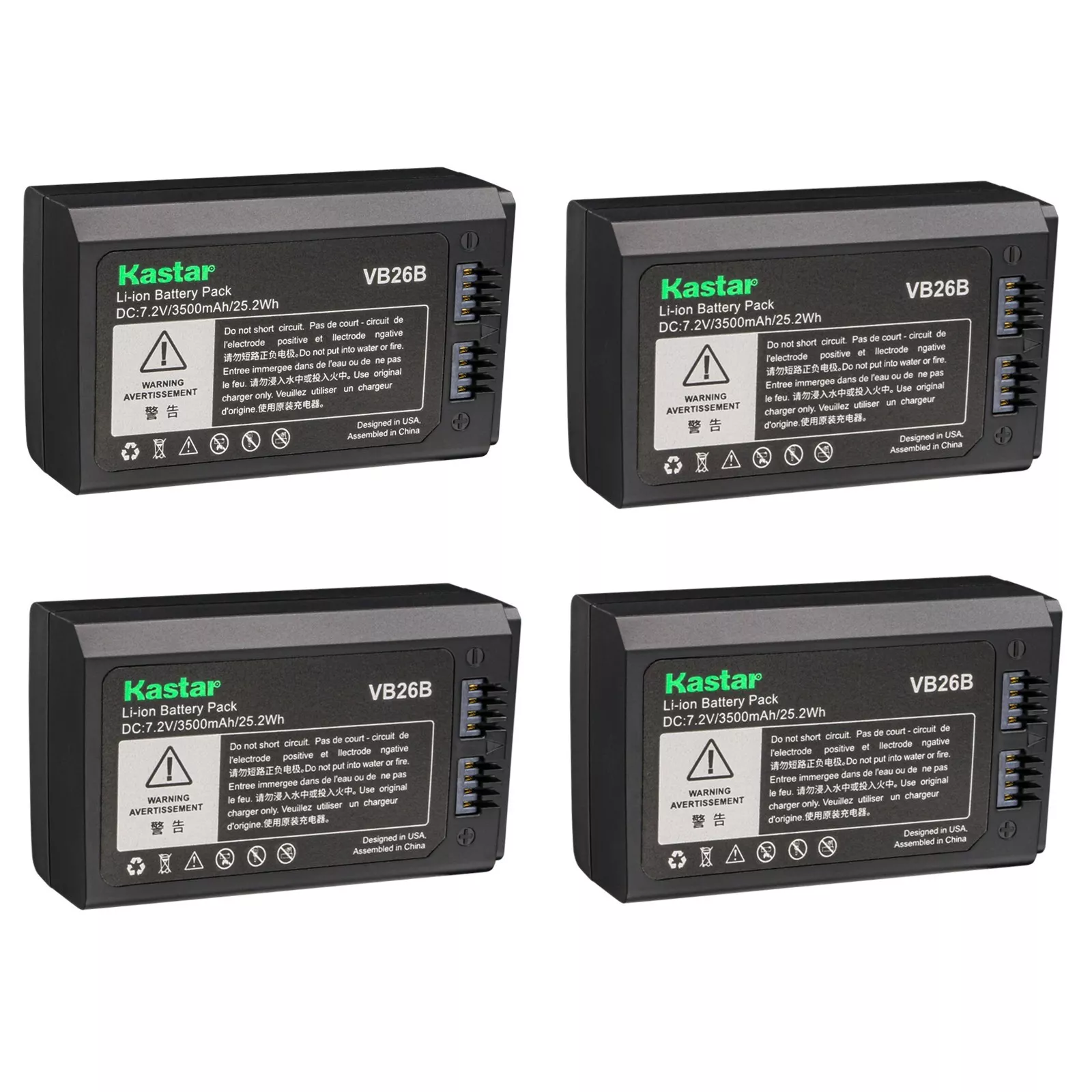 Kastar 4-Pack VB26B Battery Pack Replacement for Flashpoint Zoom Li-on ...
