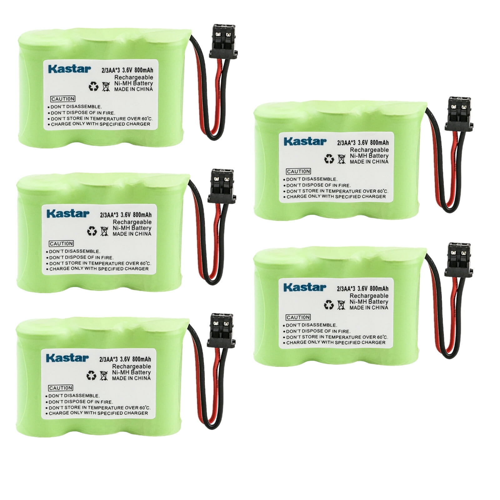 Kastar 5-Pack 2/3AA 3.6V 800mAh Ni-MH Battery Replacement for ...