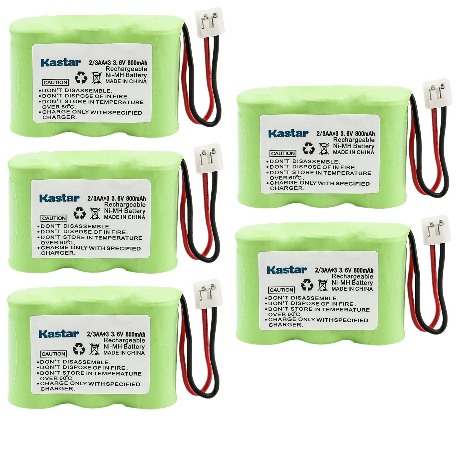 Kastar 5-Pack 3.6V 800mAh Ni-MH Battery Replacement for SHARP CL155 ...