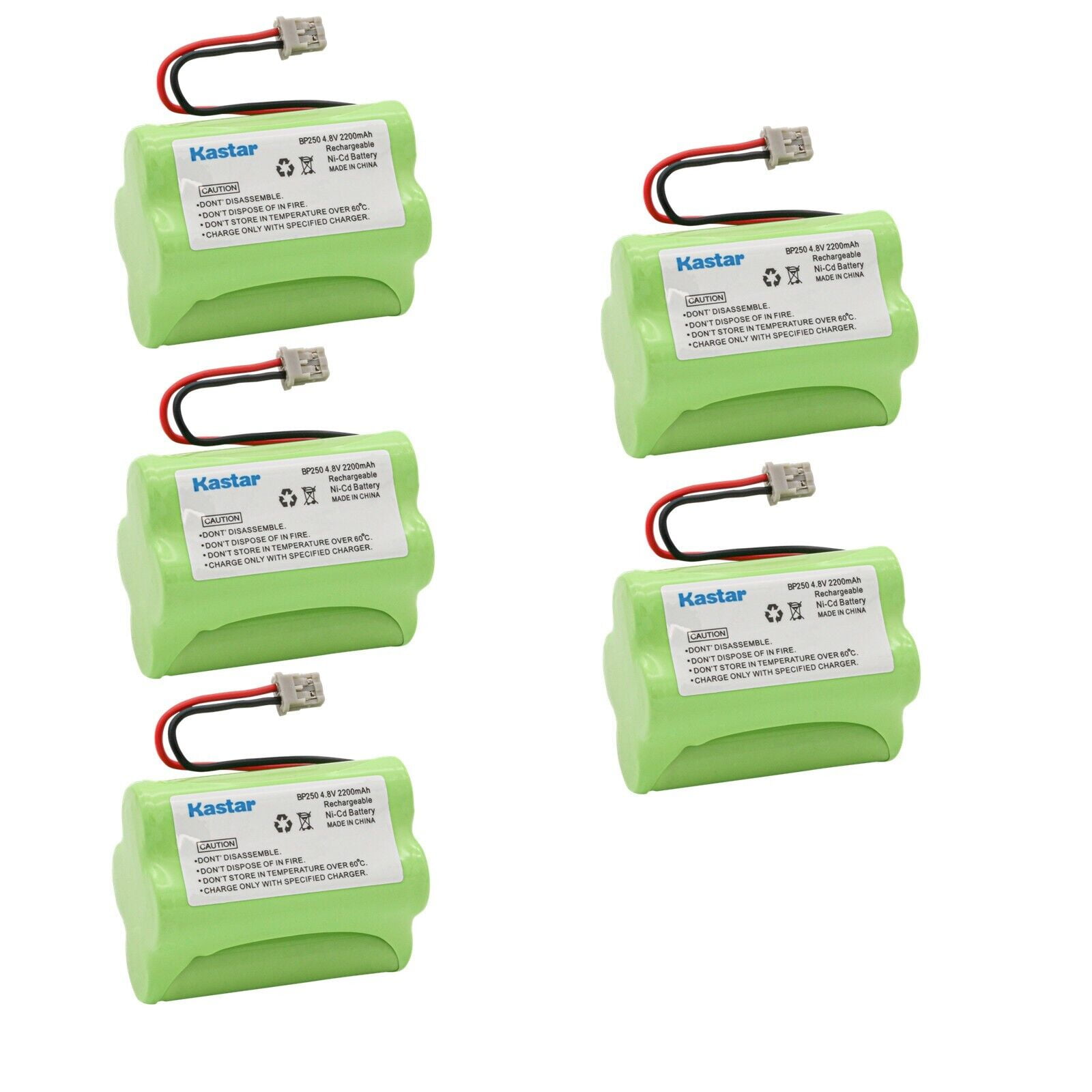 Kastar 5-Pack 4.8V 2200mAh Ni-MH Battery Replacement for Uniden Bearcat ...