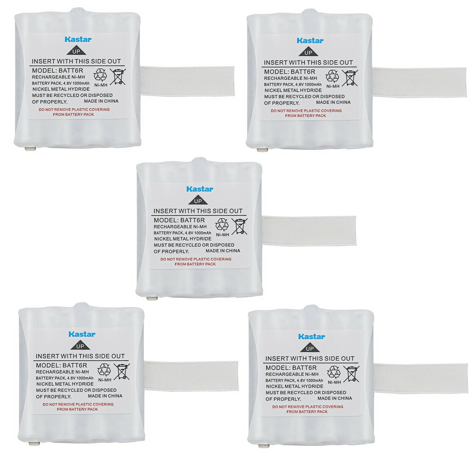 Kastar 5-Pack BATT6R Battery 4.8V 1000mAh Replacement for Midland Two ...