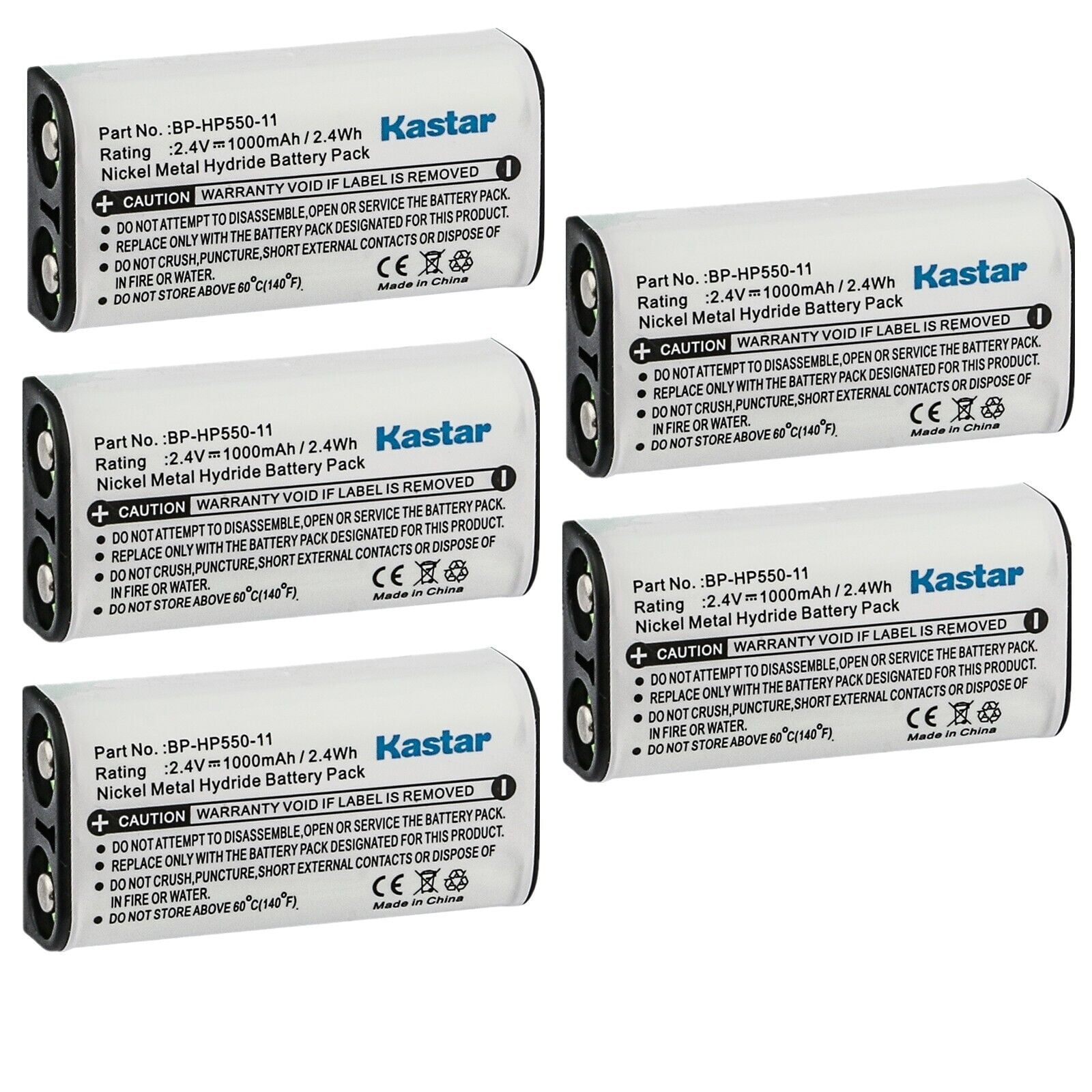 Kastar 5-Pack BP-HP550-11 2.4V 1000mAh Ni-MH Battery Replacement for ...