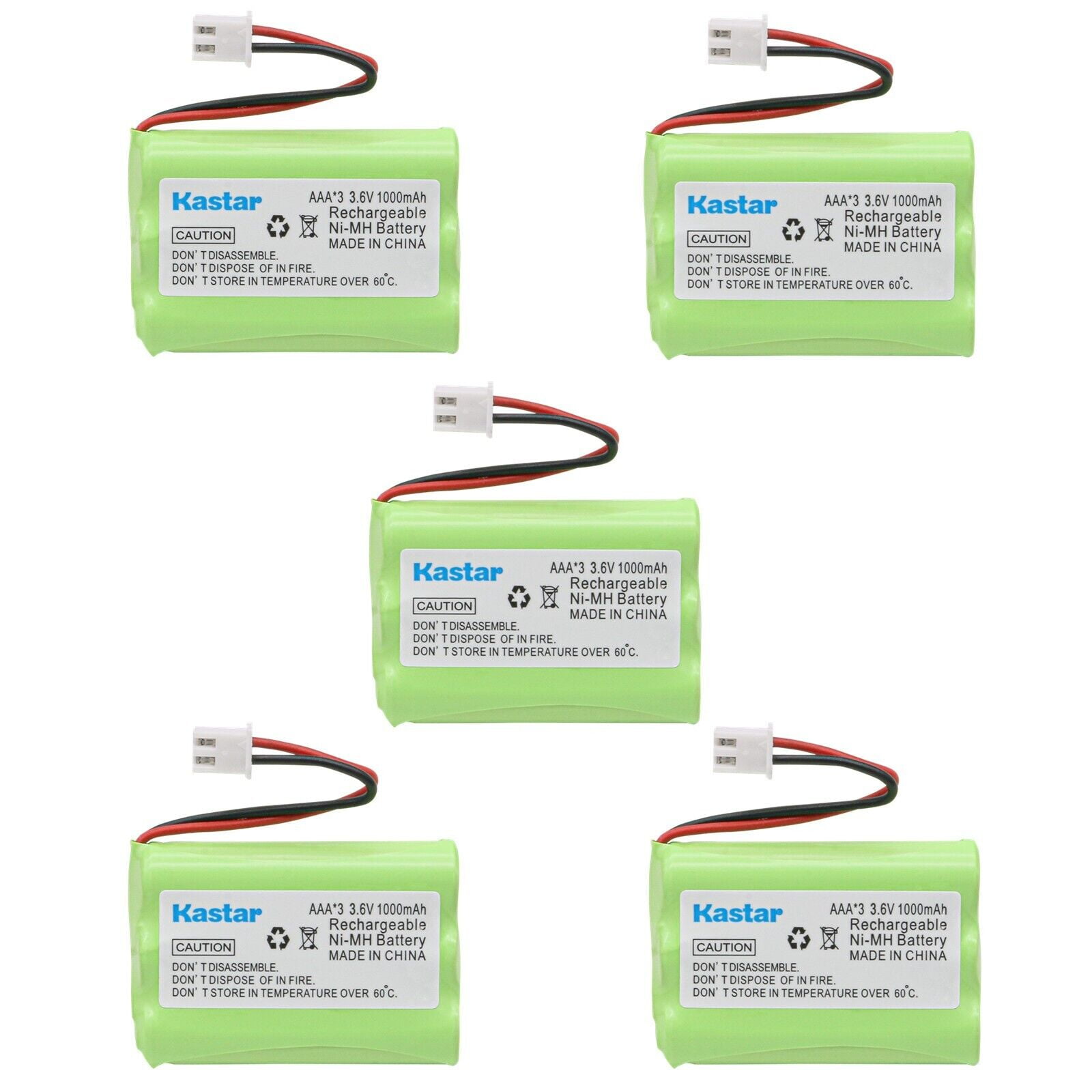 Kastar 5-Pack Battery Replacement for Teledex BATT-9600 Battery for ...