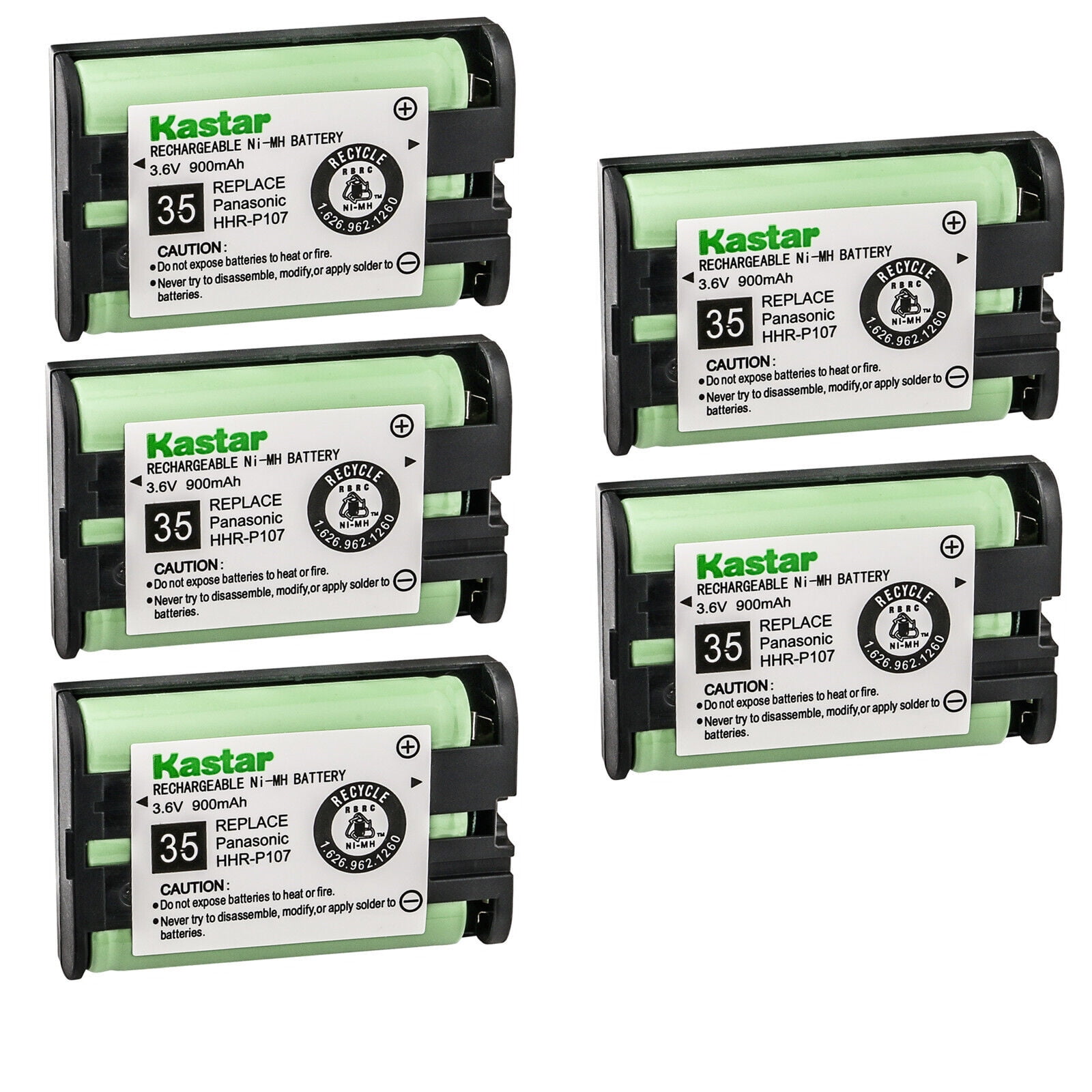 Kastar 5-Pack HHR-P107 Battery Replacement for Panasonic KX-TG6051-11 ...