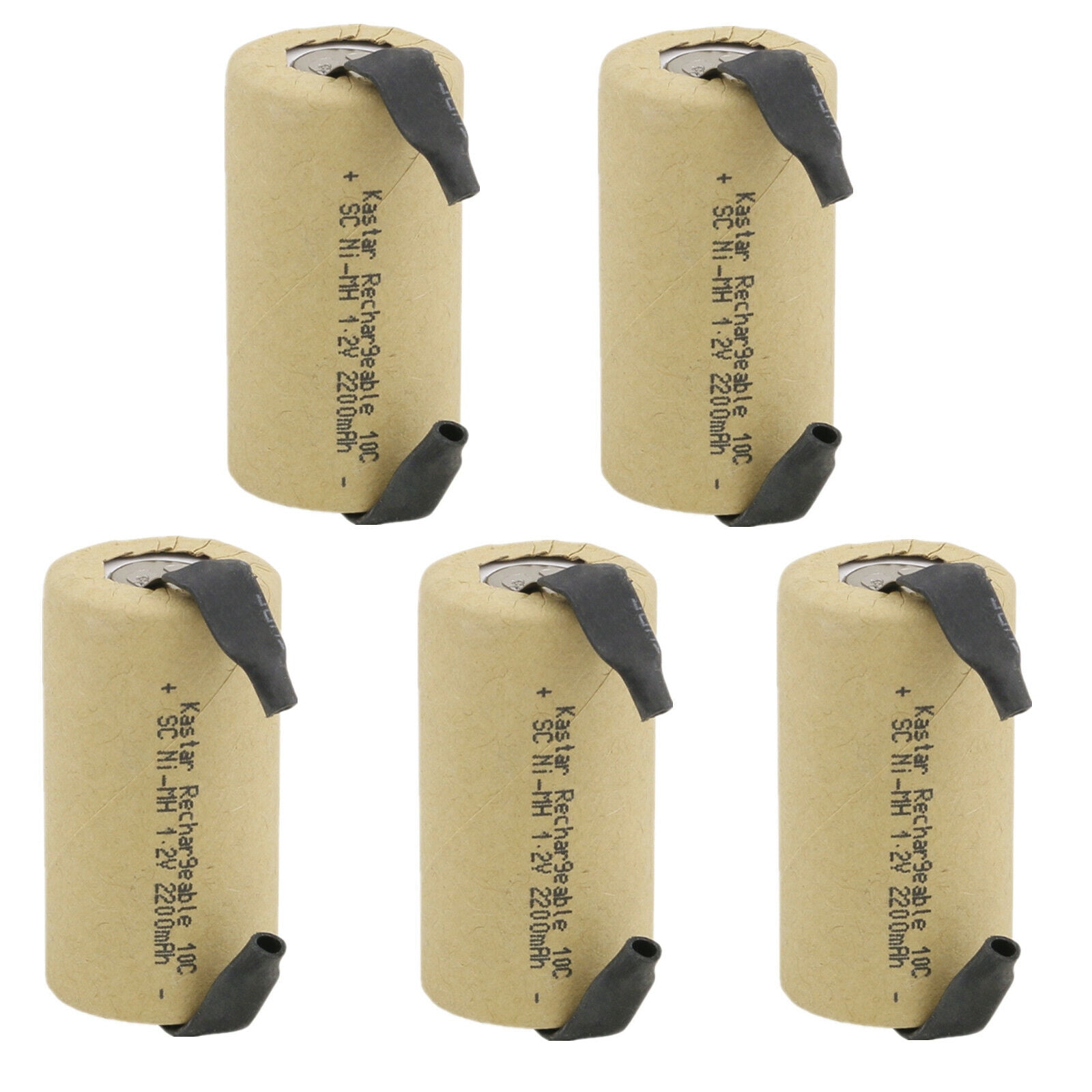 Kastar 5-Pack Nickel Metal Hydride (Ni-MH) Rechargeable Paper Wrapped ...