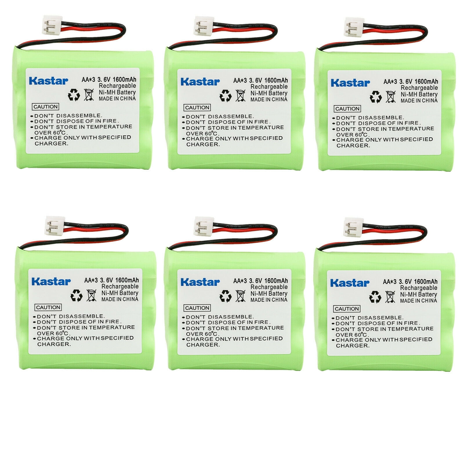 Kastar 6-Pack Battery Replacement for AT&T AVAYA, E1126, E1128, E2116 ...
