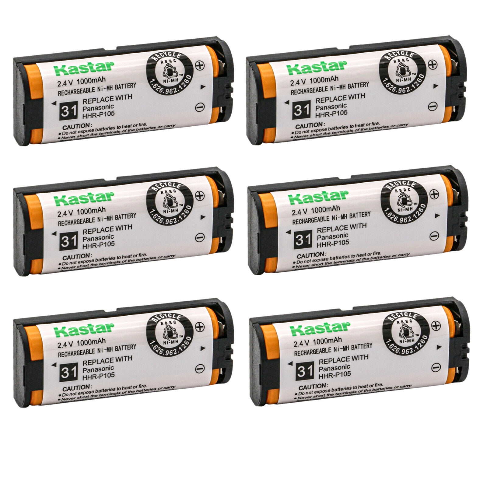 Kastar 6-Pack Battery Replacement for Panasonic KX-TG5771S KXTG5771S KX ...