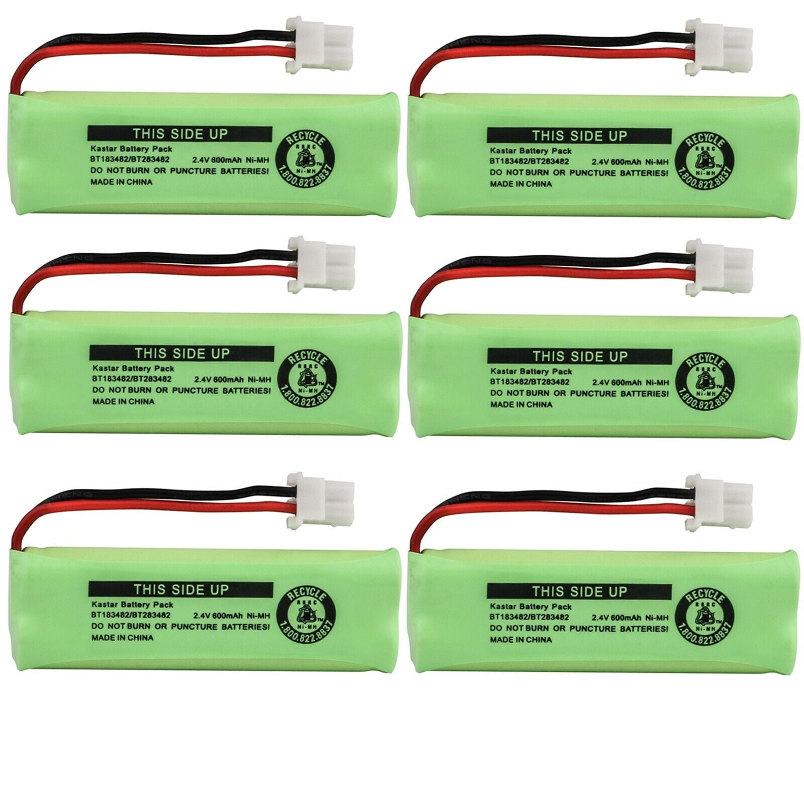 Kastar 6-Pack Battery Replacement for Vtech BT183482, BT283482 Battery ...