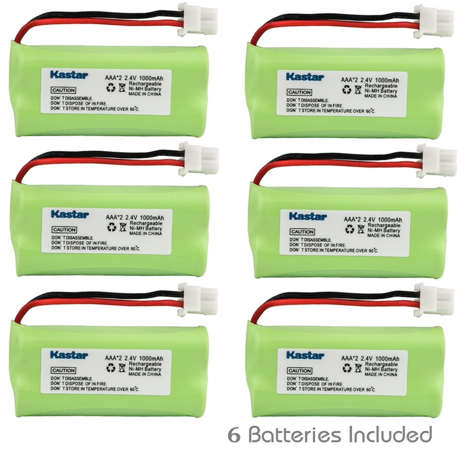 Kastar 6-Pack Battery Replacement for Vtech CS6509-16 CS6509-17 CS6509 ...