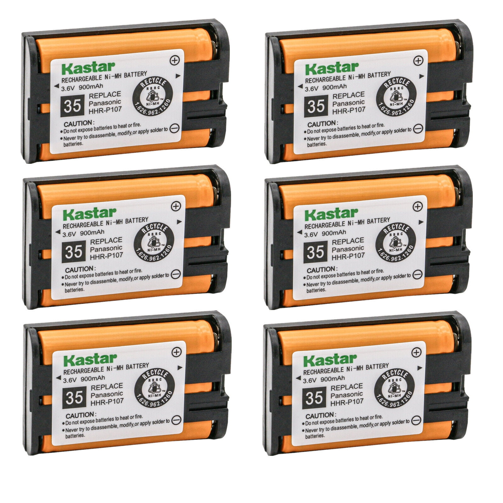 Kastar 6-Pack HHR-P107A Battery Replacement for Panasonic KX-TG3021 ...