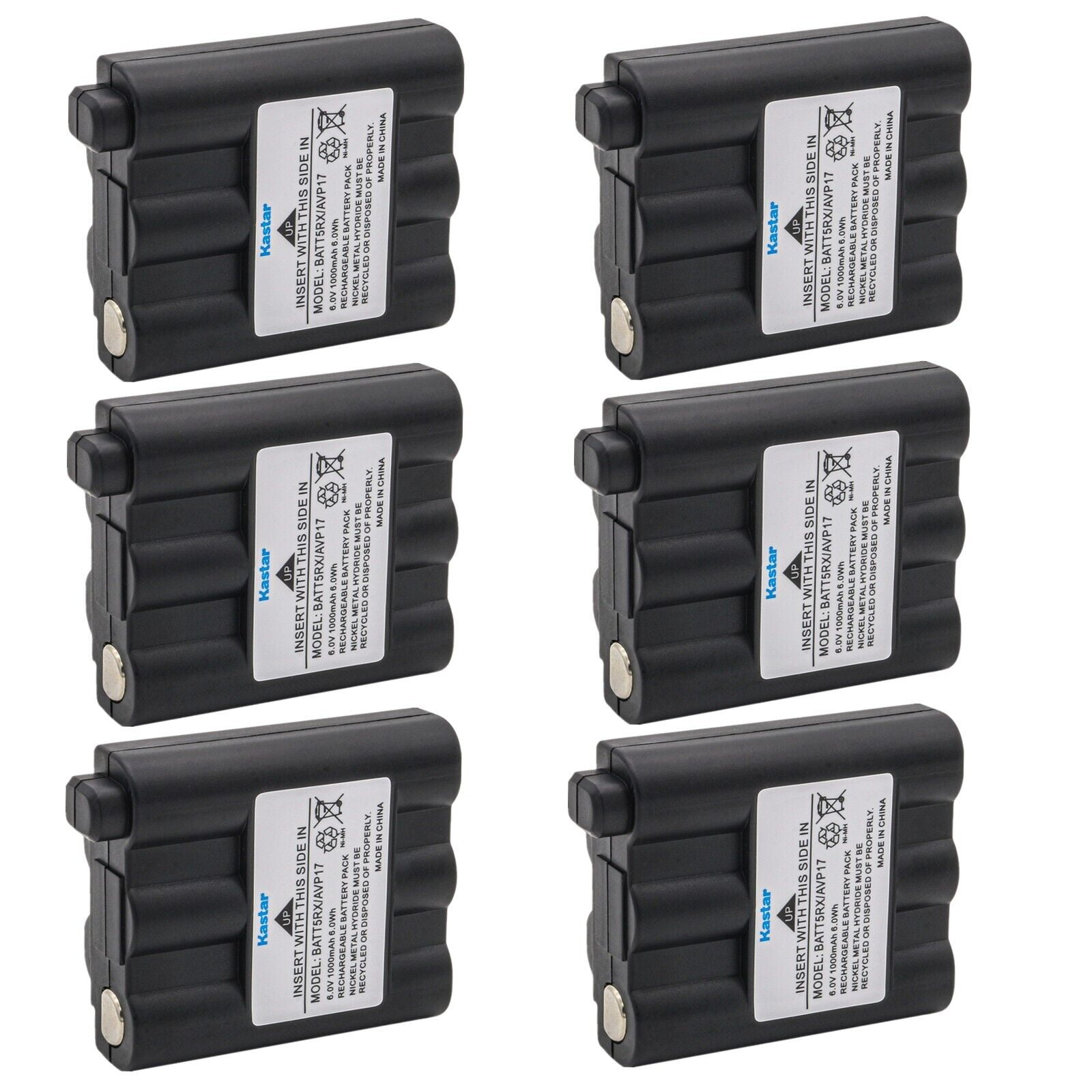 Kastar 6-Pack Walkie Talkie Battery Replacement for Midland Two Way ...