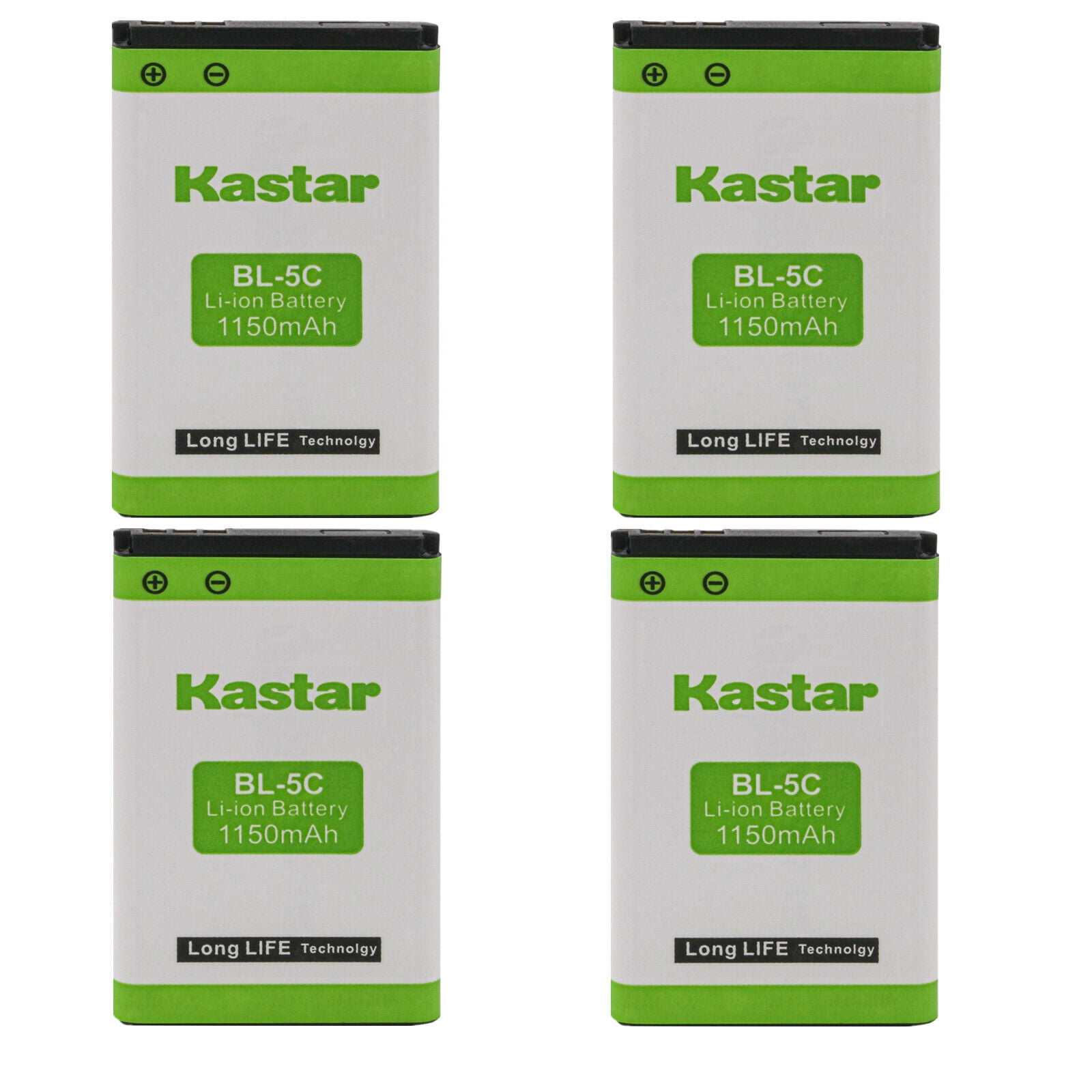 Kastar BL-5C Battery 4-Pack Replacement for Nokia 100, 101, 106 Dual ...