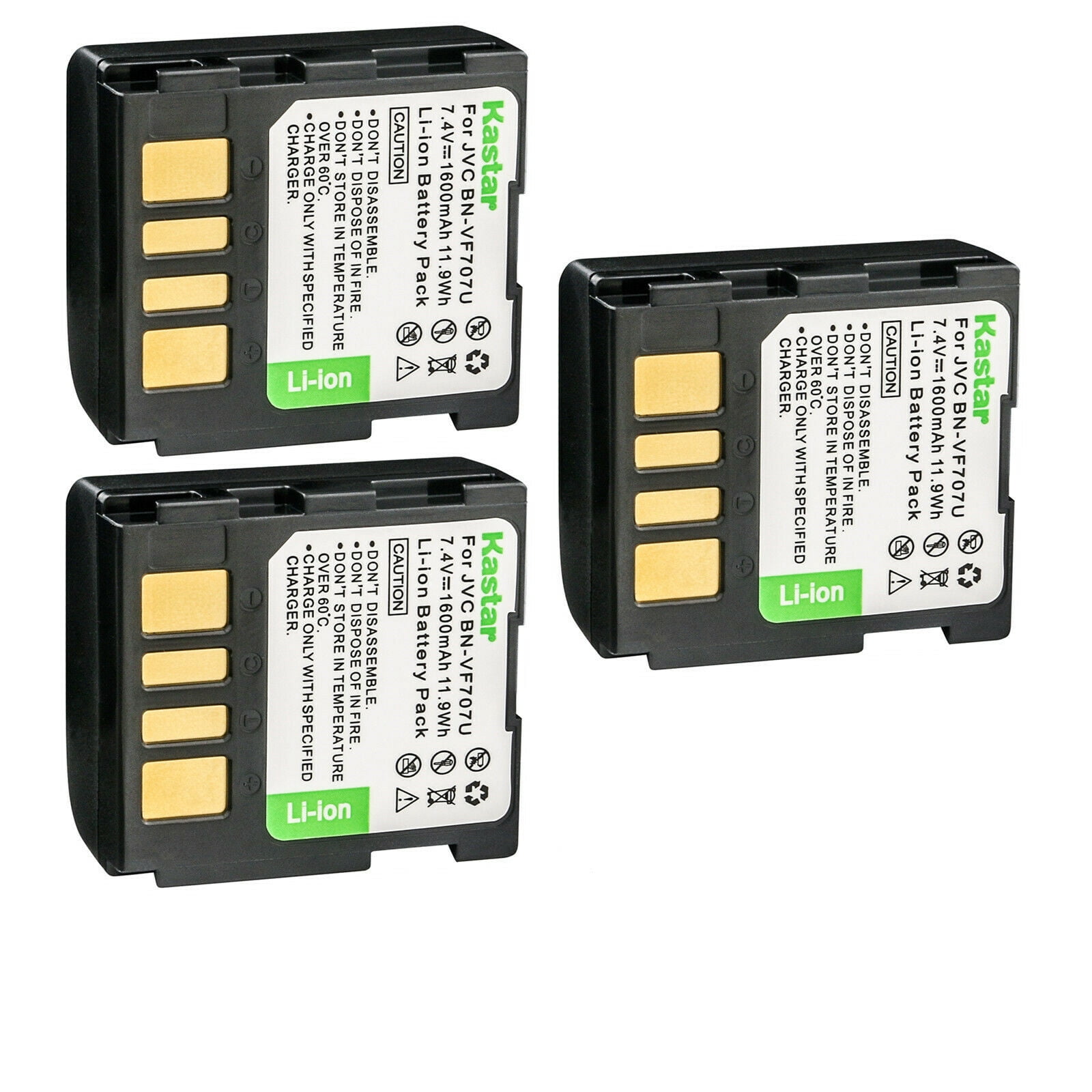 Kastar BN-VF707 Battery 3-Pack Replacement for JVC GR-D640E GR-D640EX ...