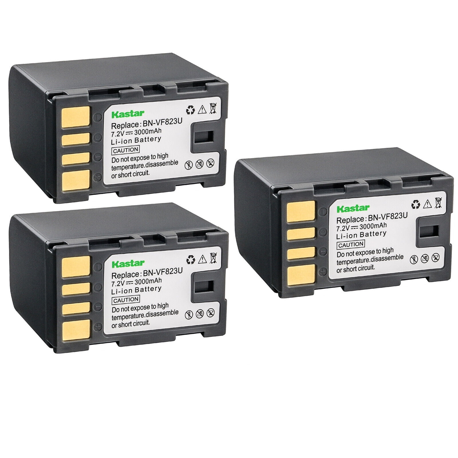 Kastar BN-VF823 Battery 3-Pack Replacement for JVC GZ-MG155AC GZ-MG155EK GZ-MG155EX GZ-MG155P GZ ...