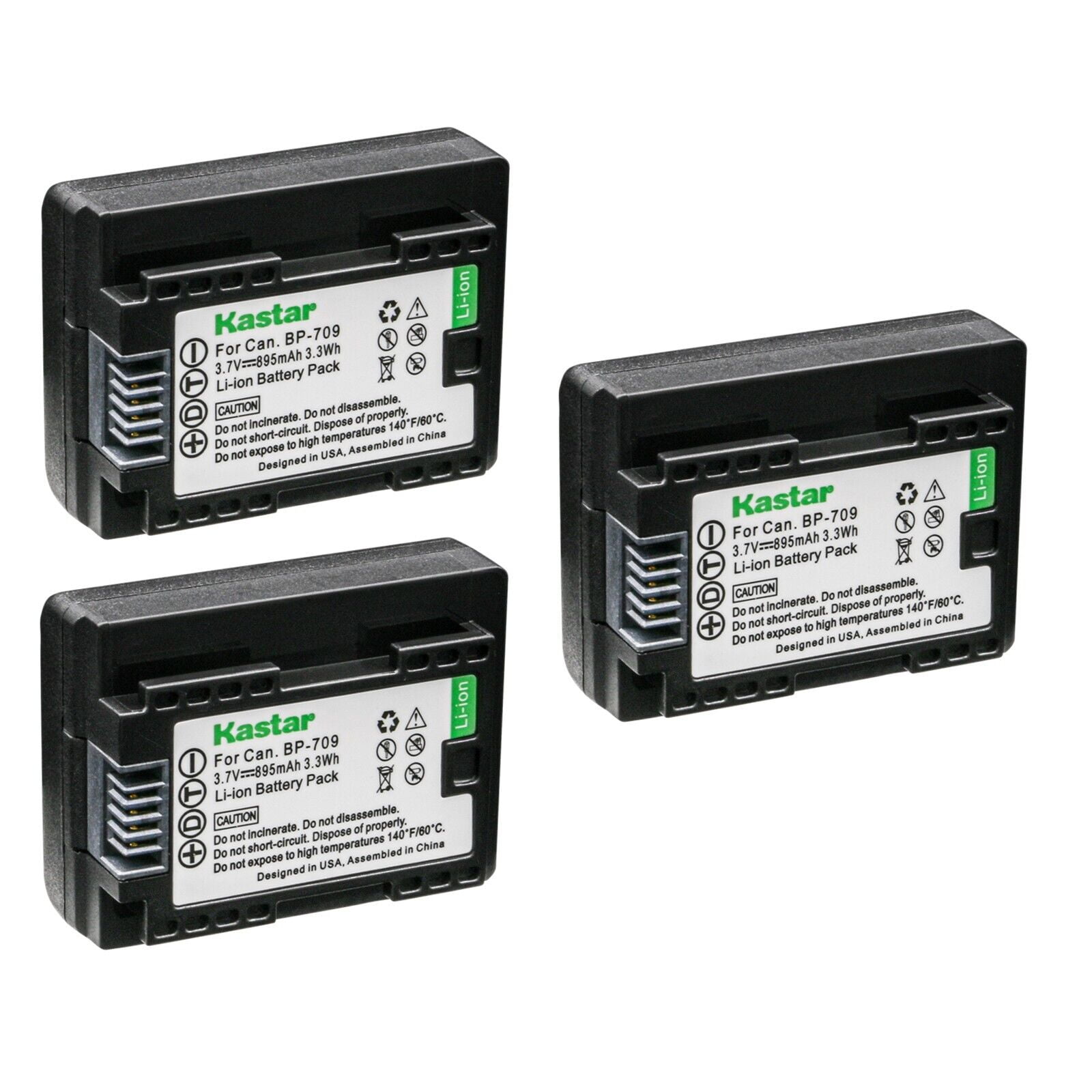 Kastar BP-709 Battery 3-Pack Replacement for Canon VIXIA HF R700 HFR700 ...