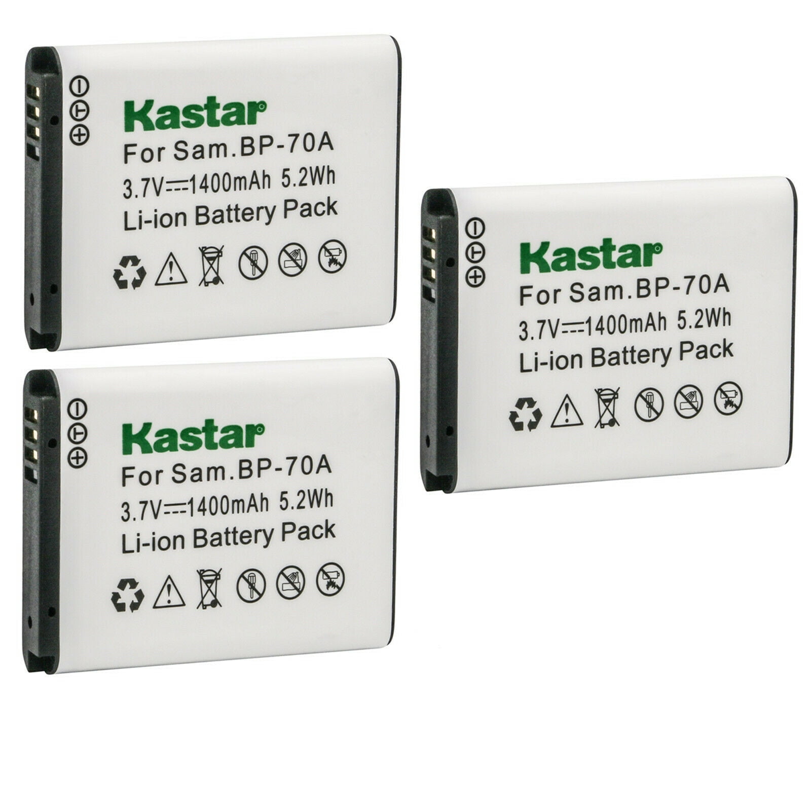 Kastar BP-70A Battery 3-Pack Replacement for Samsung BP-70A BP70A ...